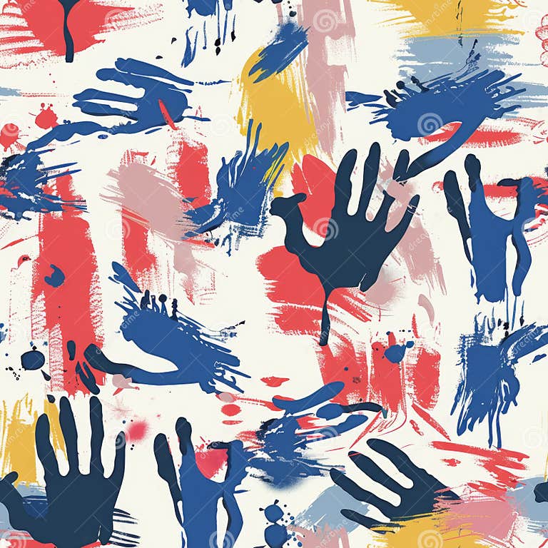 Abstract Colorful Handprint Pattern Background for Creative Design ...
