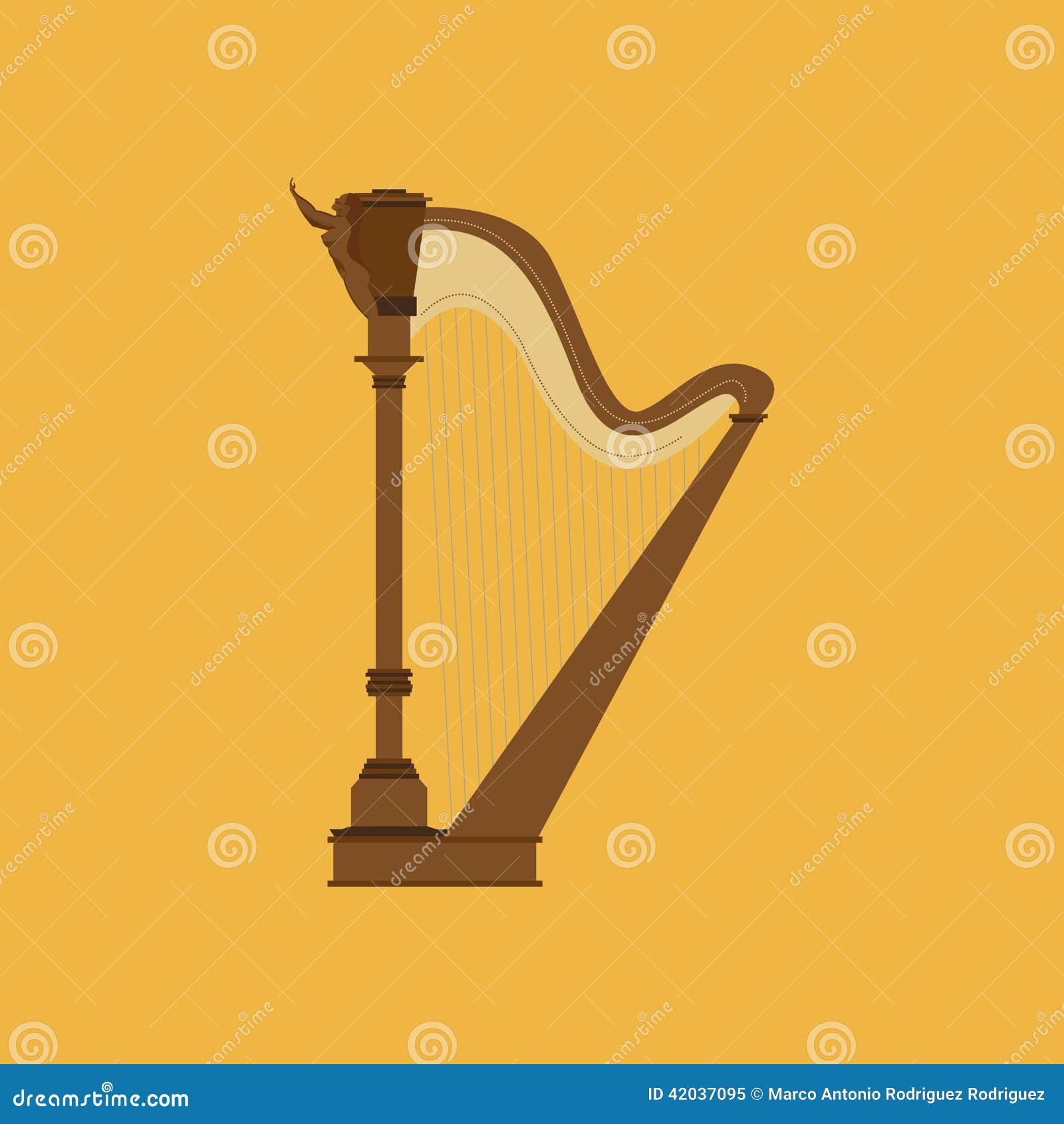 Abstract Colorful Harp Isolated on Color Background Editorial Image ...