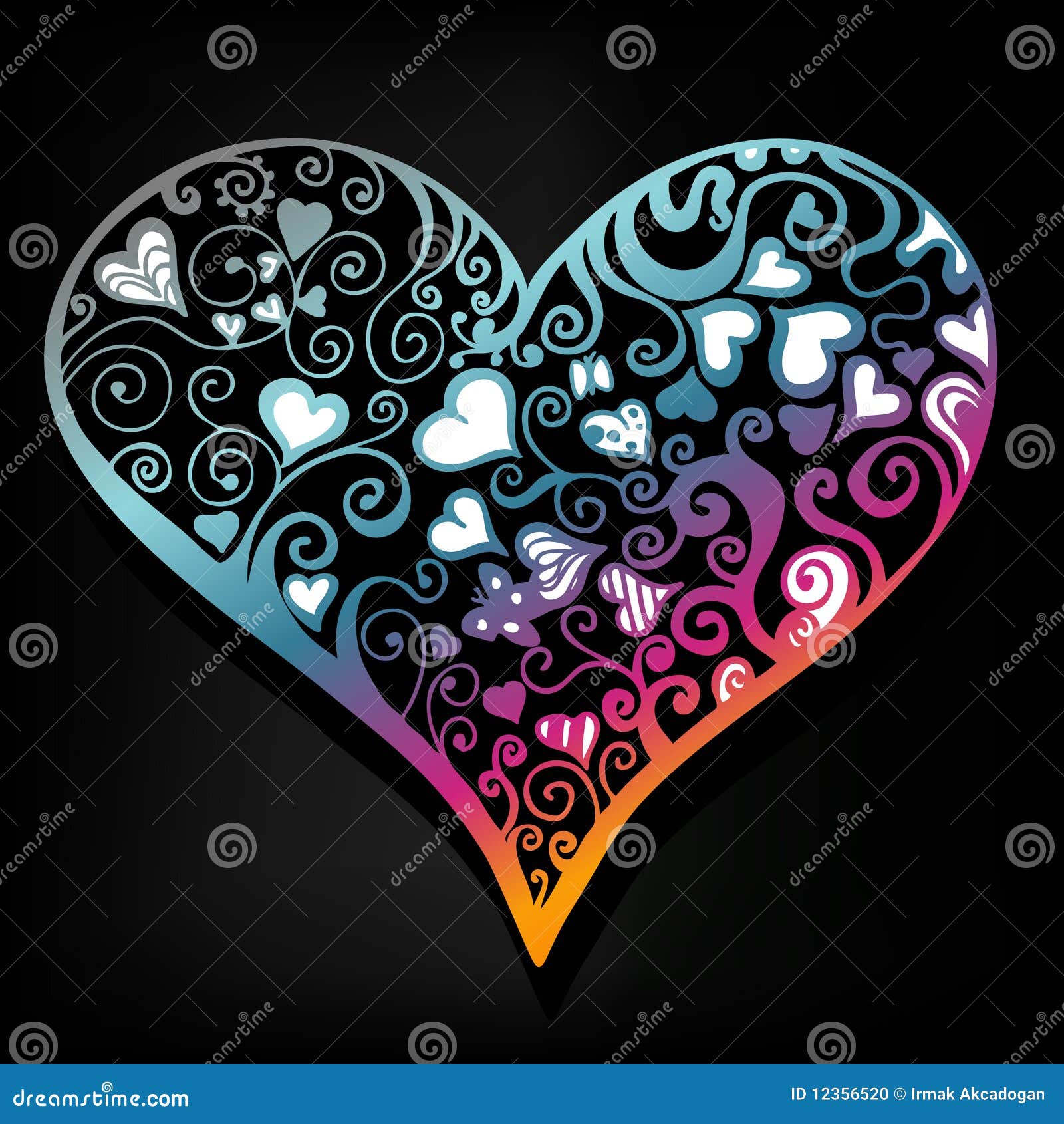 Abstract colorful heart stock illustration. Illustration of heart ...