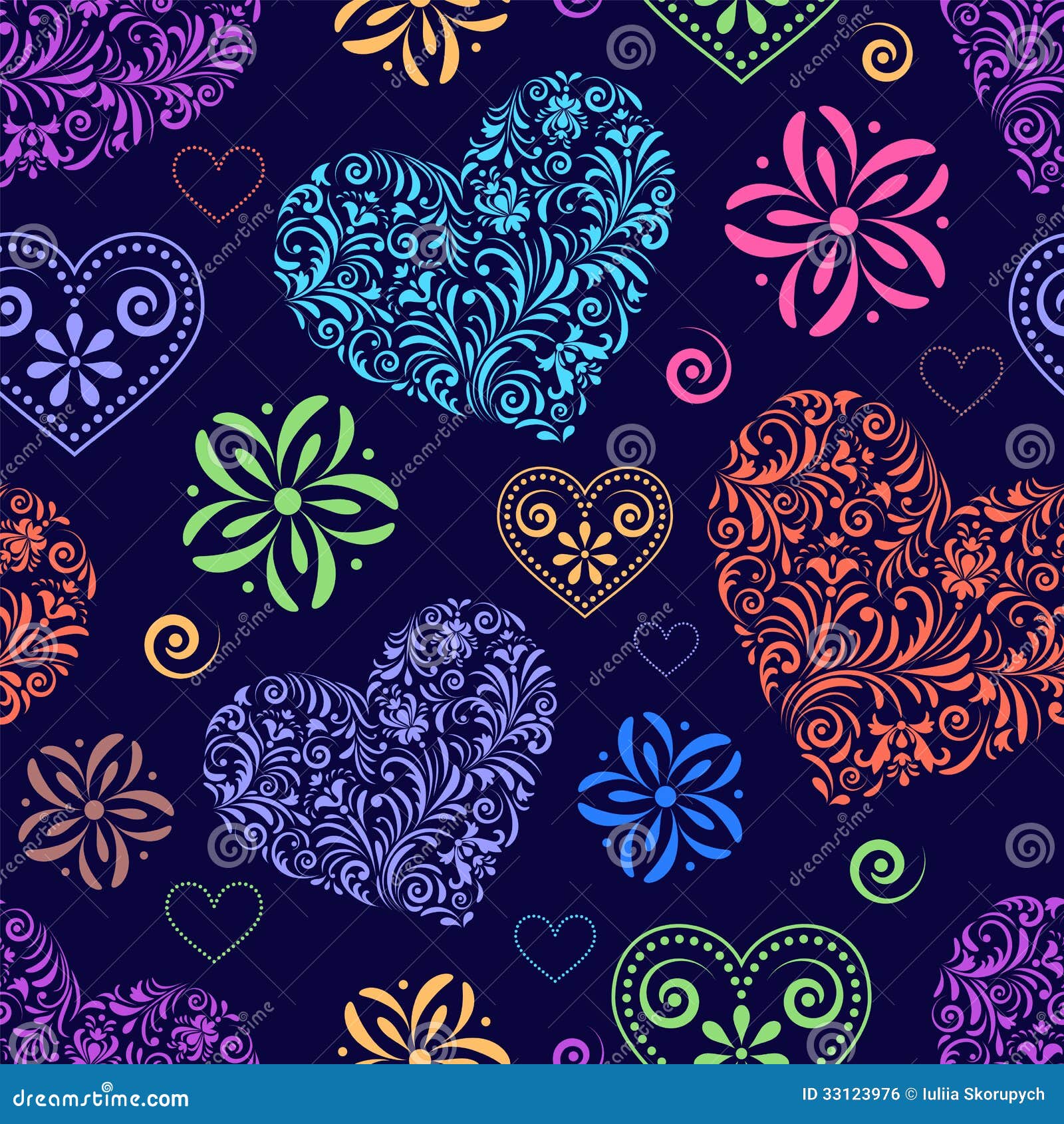 Abstract colorful hearts stock vector. Illustration of blossom - 33123976