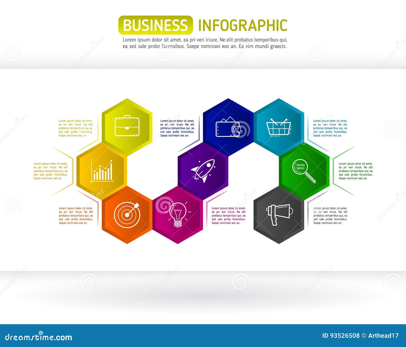 Abstract Colorful Hexagon Infographics Elements. Timeline Stock Vector ...