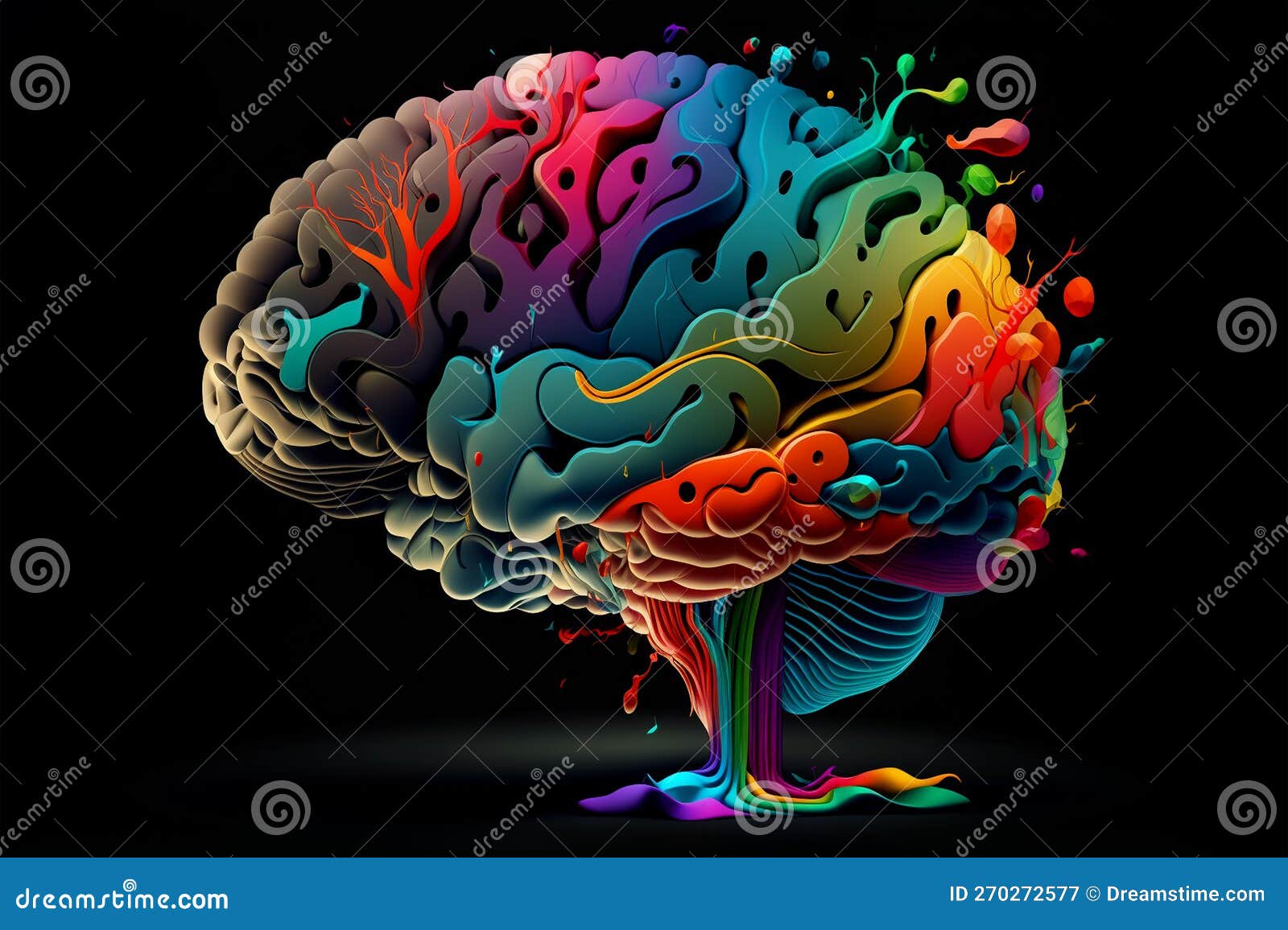 Abstract Colorful Human Brain. Creativity and Creative Thinking Concept ...