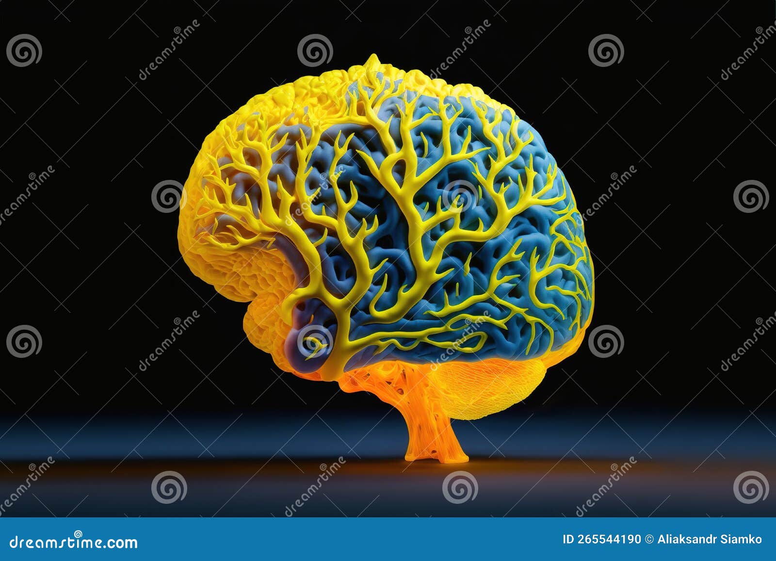 Abstract Colorful Human Brain. 3d Render Stock Illustration ...
