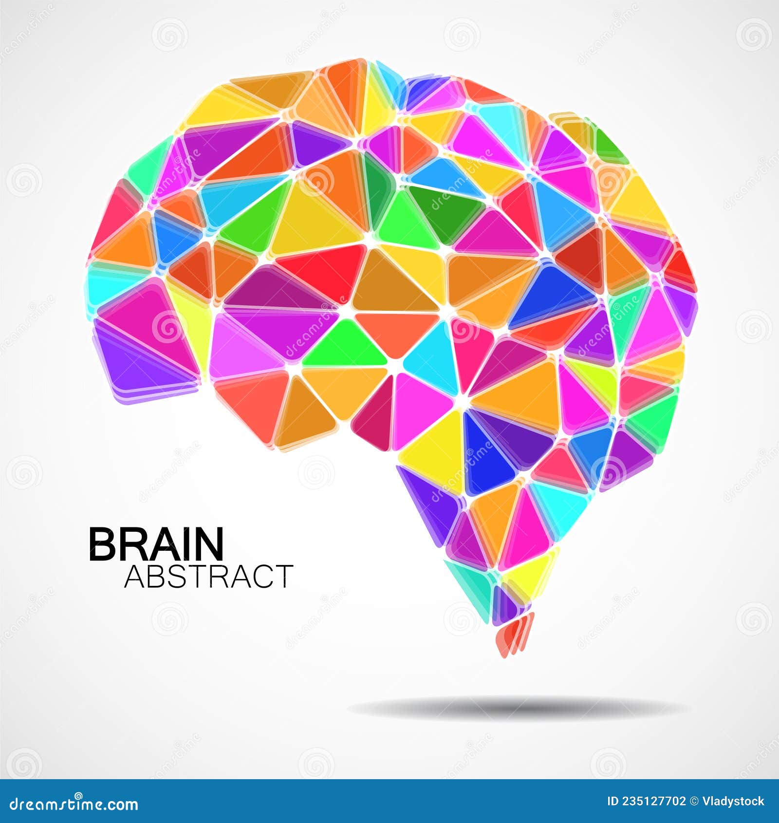Abstract Colorful Human Brain of Polygons Stock Vector - Illustration ...