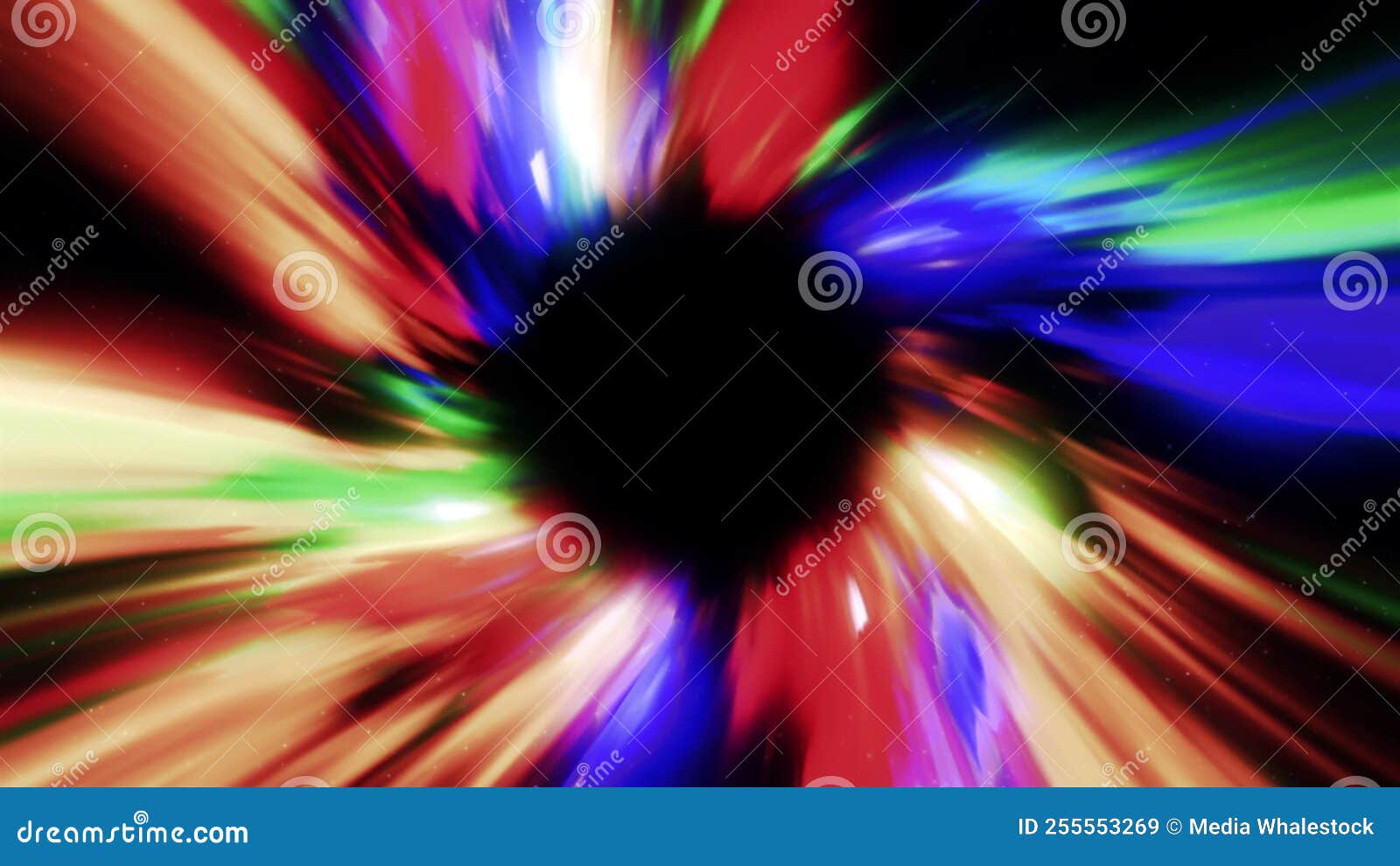 Abstract Colorful Hyperspace Tunnel through Space Time Vortex. Motion ...