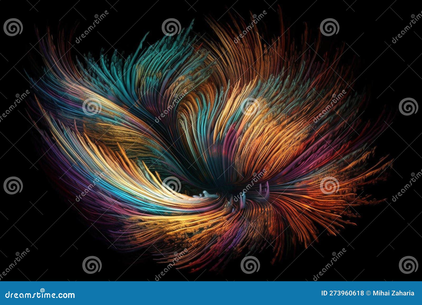 Abstract Colorful Illustration of a Twirling and Twisted Dynamic Shape ...