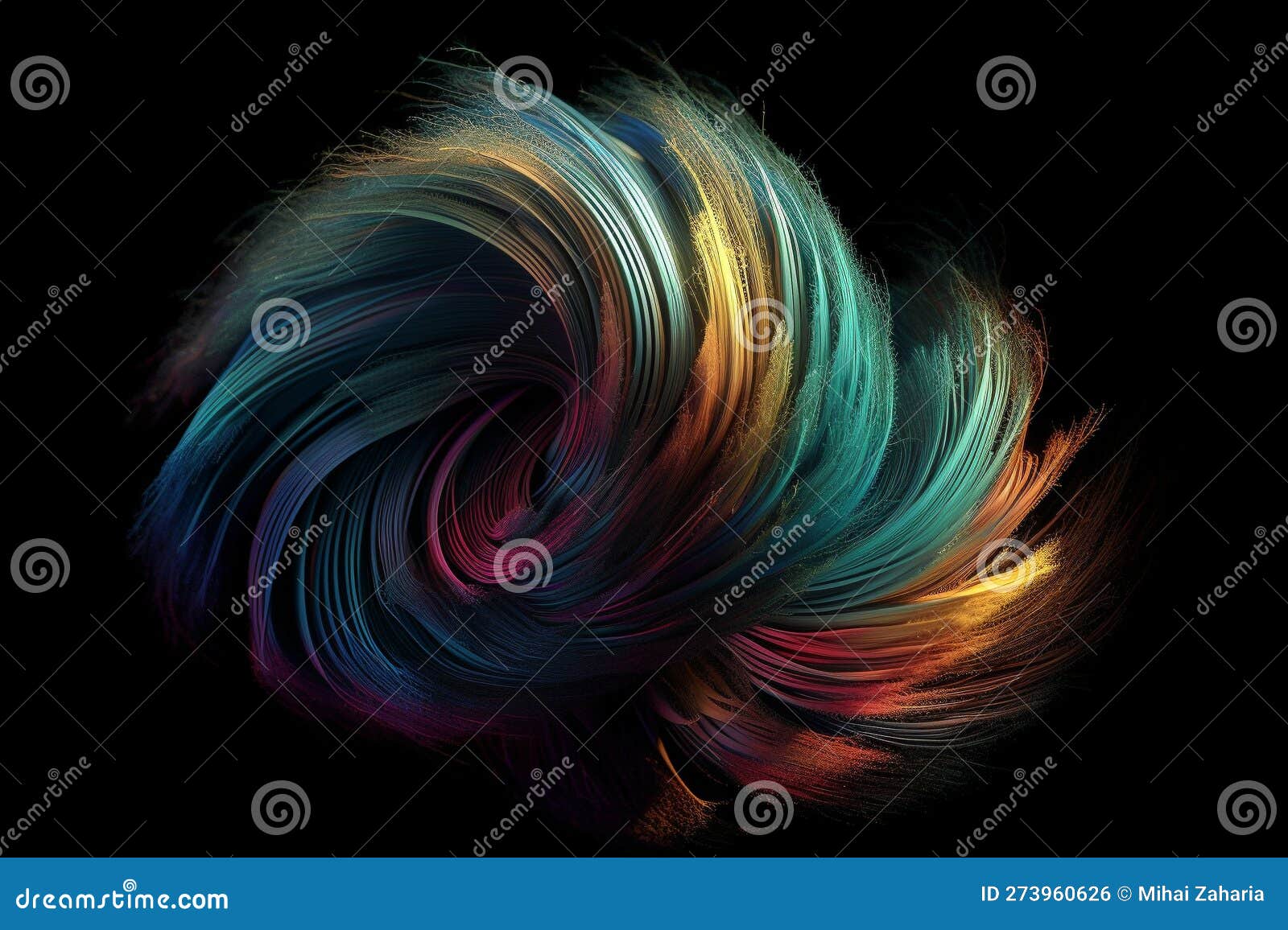 Abstract Colorful Illustration of a Twirling and Twisted Dynamic Shape ...
