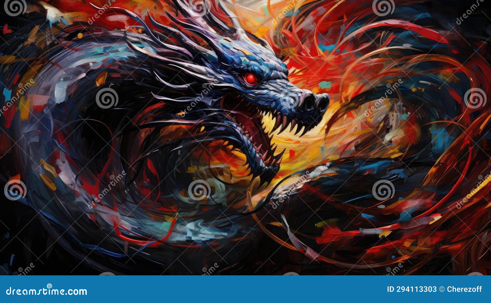 Abstract Colorful Image of Chinese Dragon Stock Image - Image of ...
