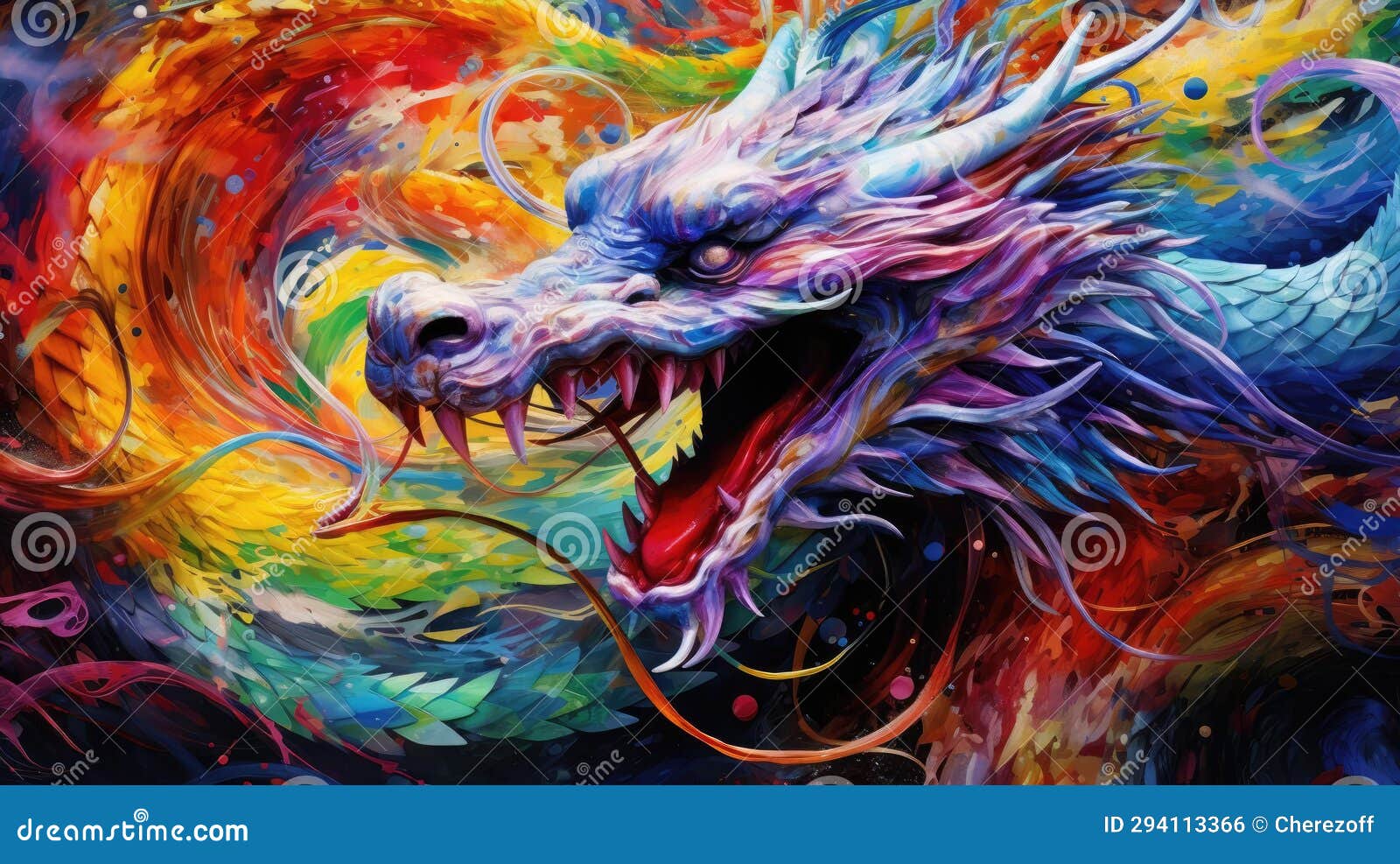 Abstract Colorful Image of Chinese Dragon Stock Photo - Image of ...