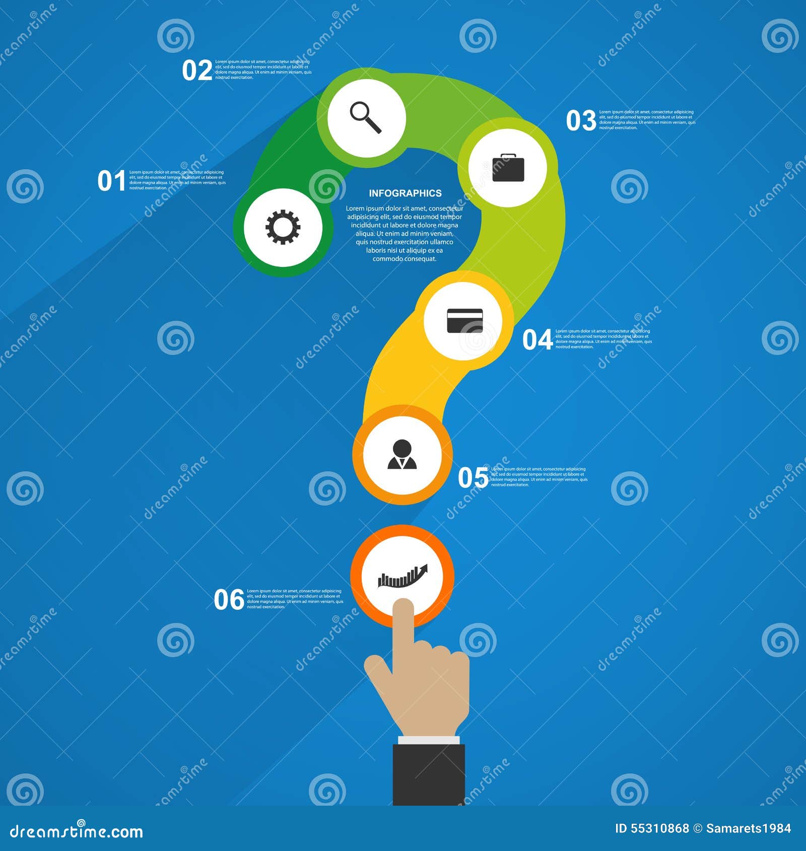 Abstract Colorful Infographic In The Form Of Question Mark. Vector ...