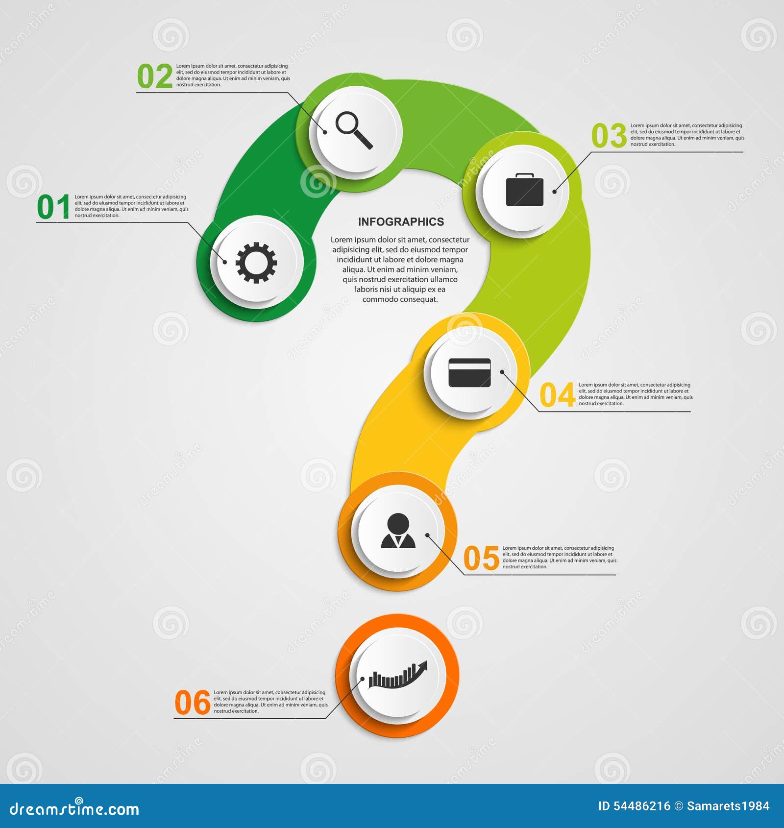 Abstract Colorful Infographic in the Form of Question Mark. Design ...