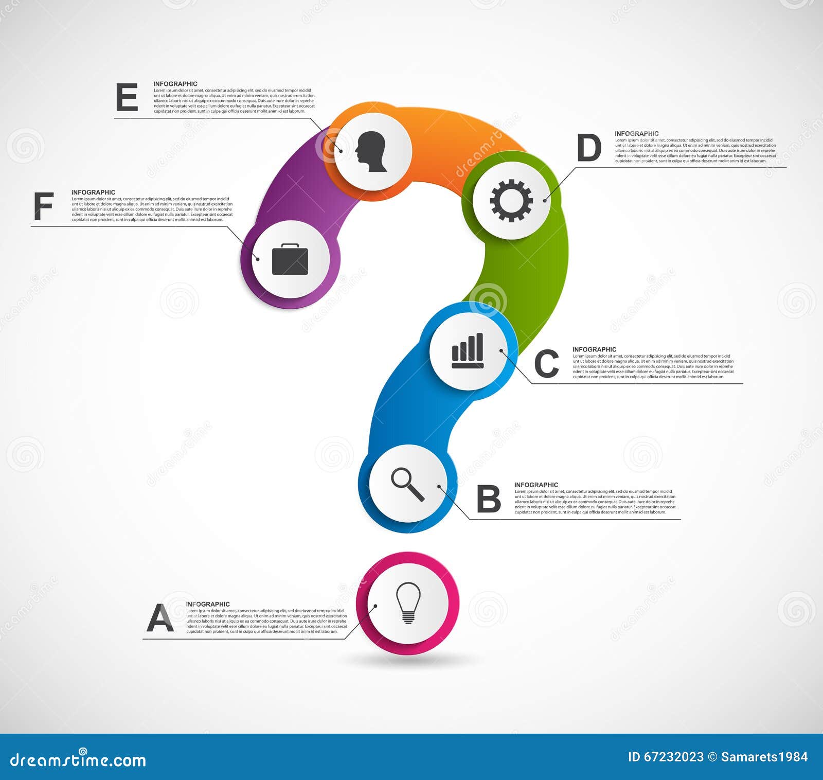 Abstract Colorful Infographic in the Form of Question Mark. Design ...