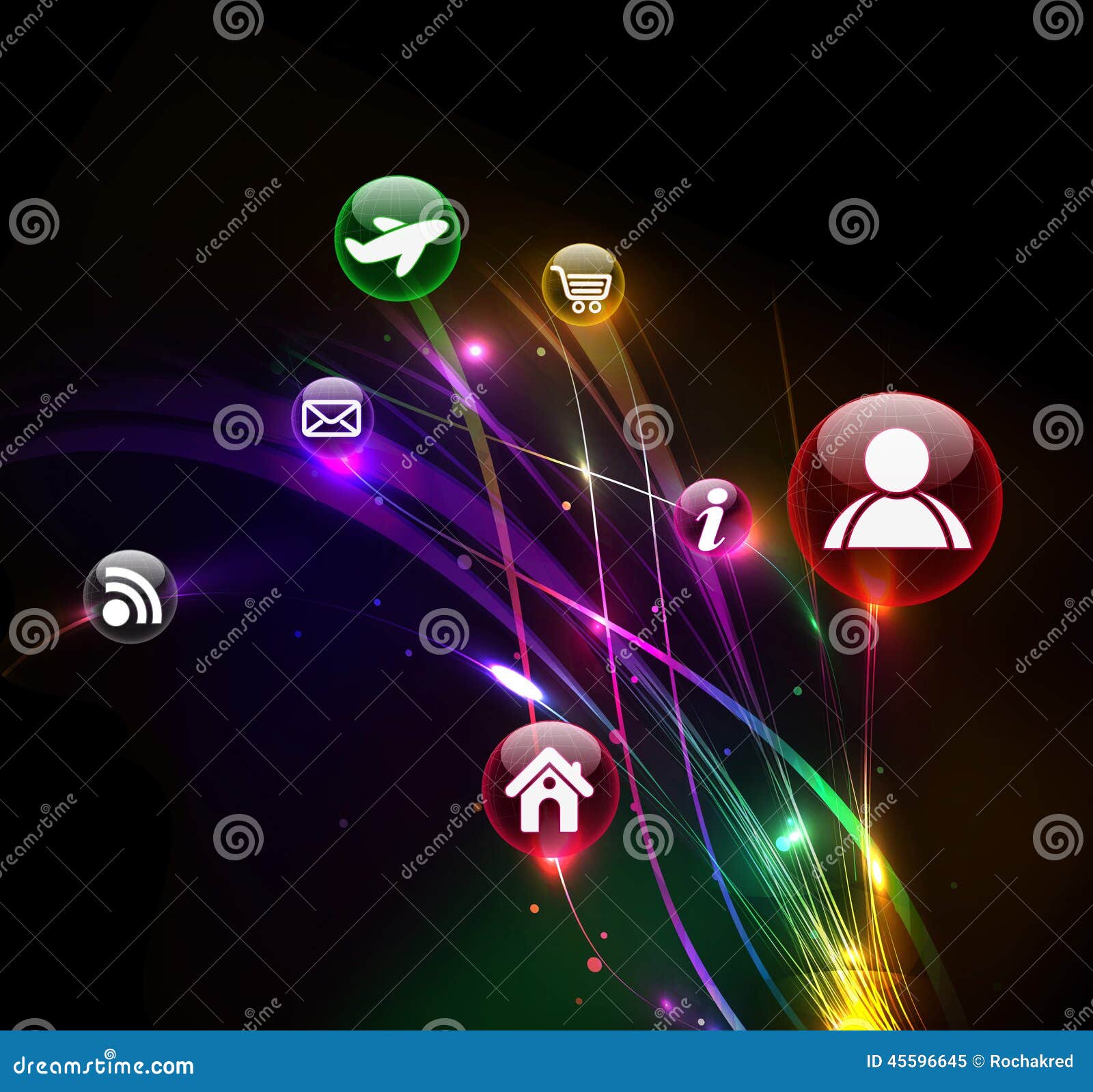 Abstract Colorful Internet Icons Stock Vector - Illustration of ...