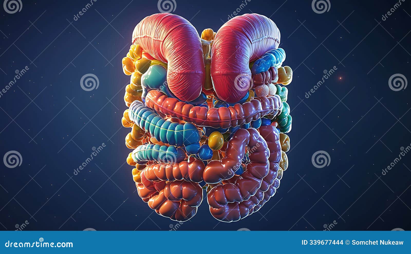 Abstract Colorful Intestinal System Illustration Stock Illustration ...