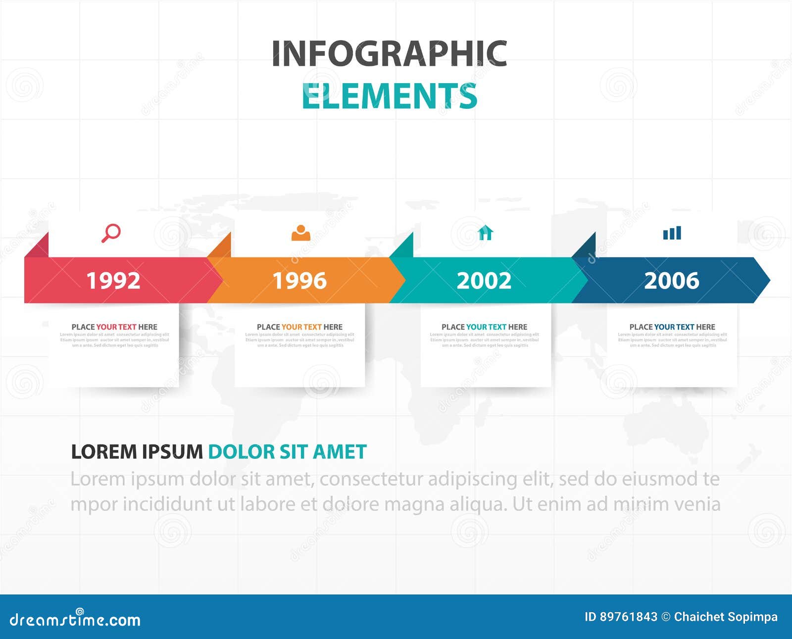 Abstract Colorful Label Business Timeline Infographics Elements ...