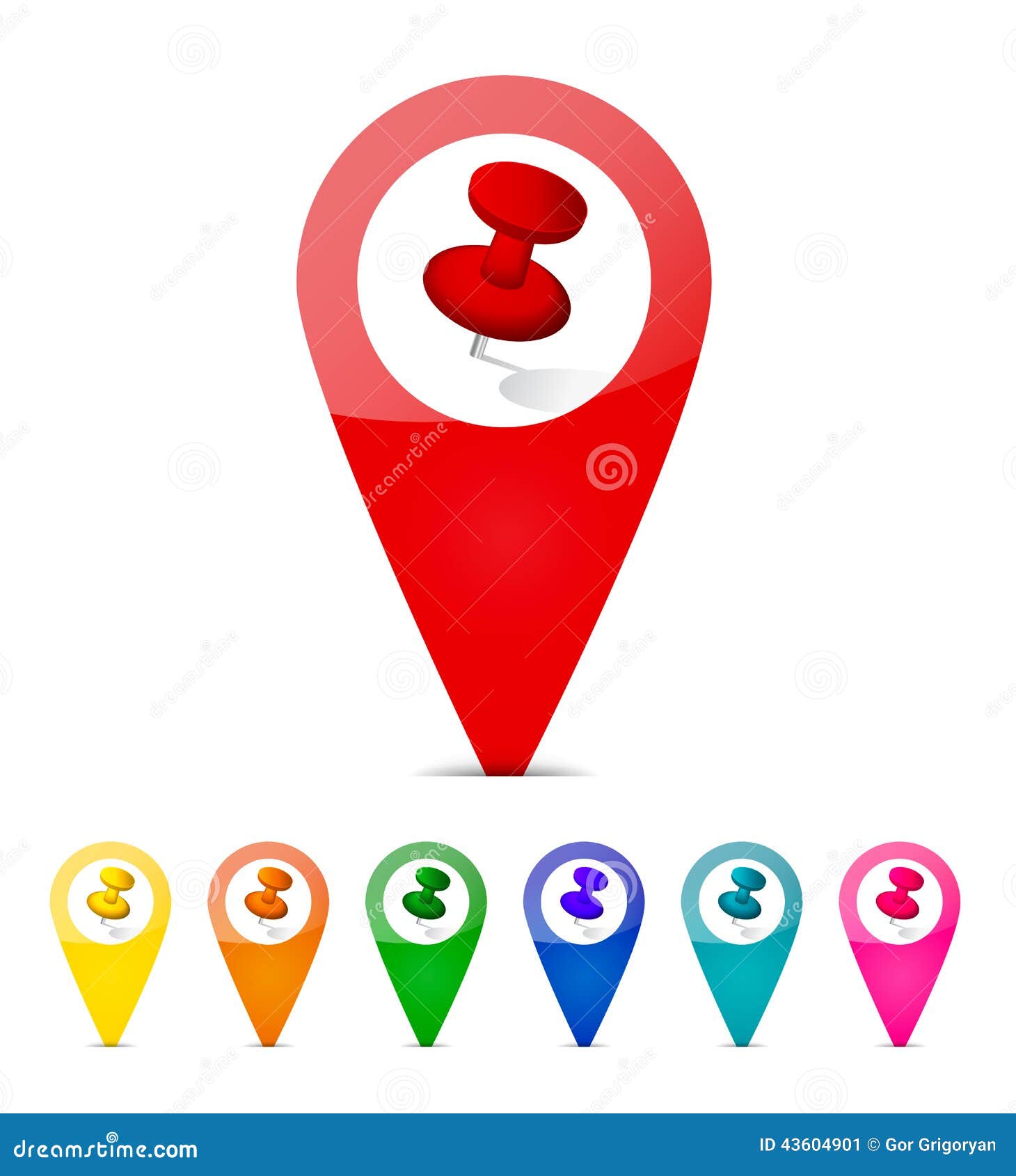 Abstract Colorful Labels with Attached Pins Stock Vector - Illustration ...