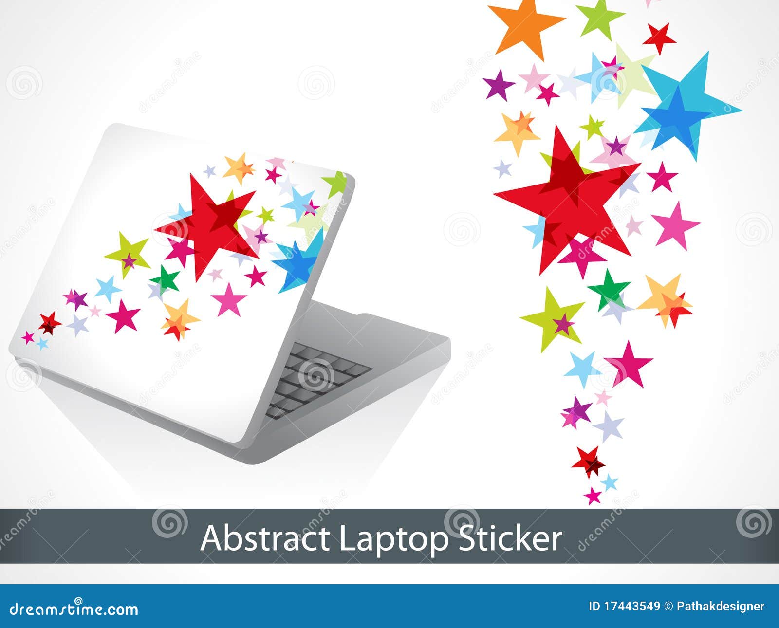 Abstract Colorful Laptop Sticker Stock Vector - Illustration of price ...