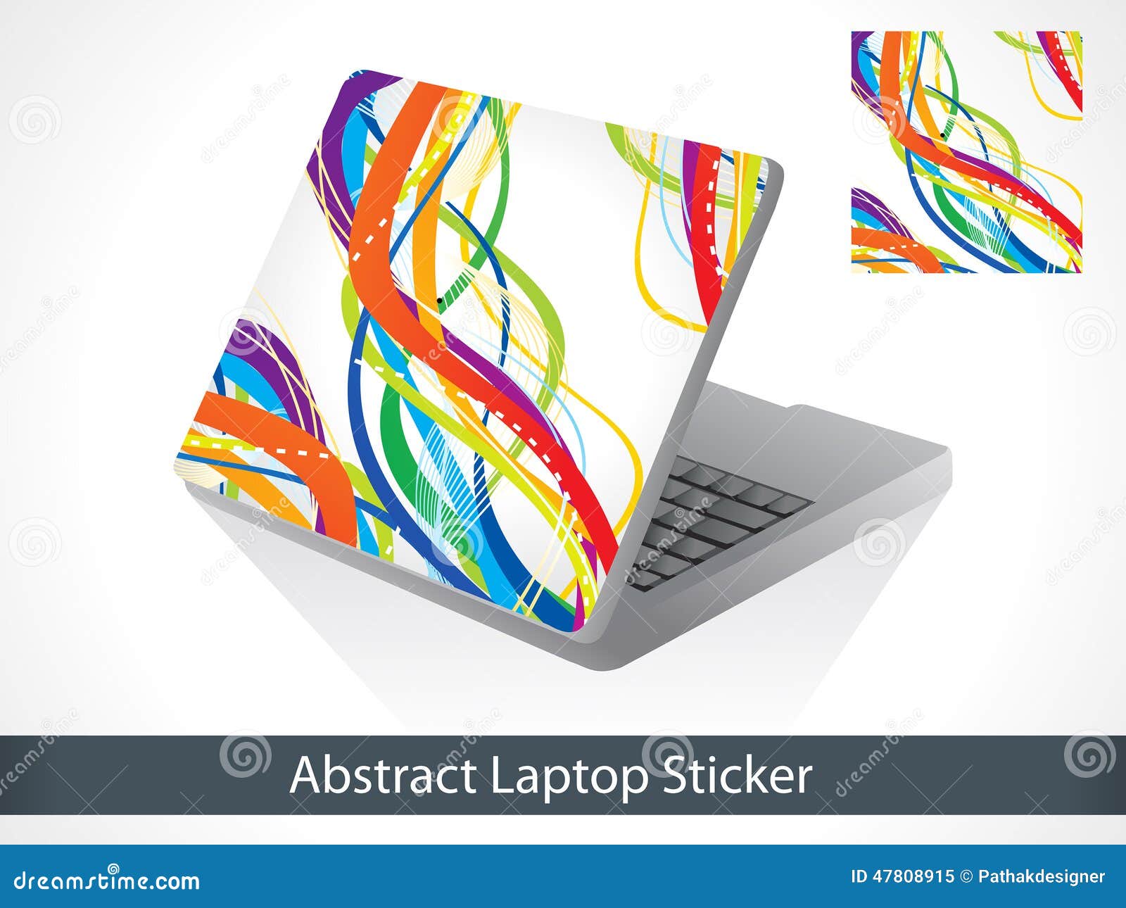Abstract Colorful Laptop Sticker Stock Vector - Illustration of ...
