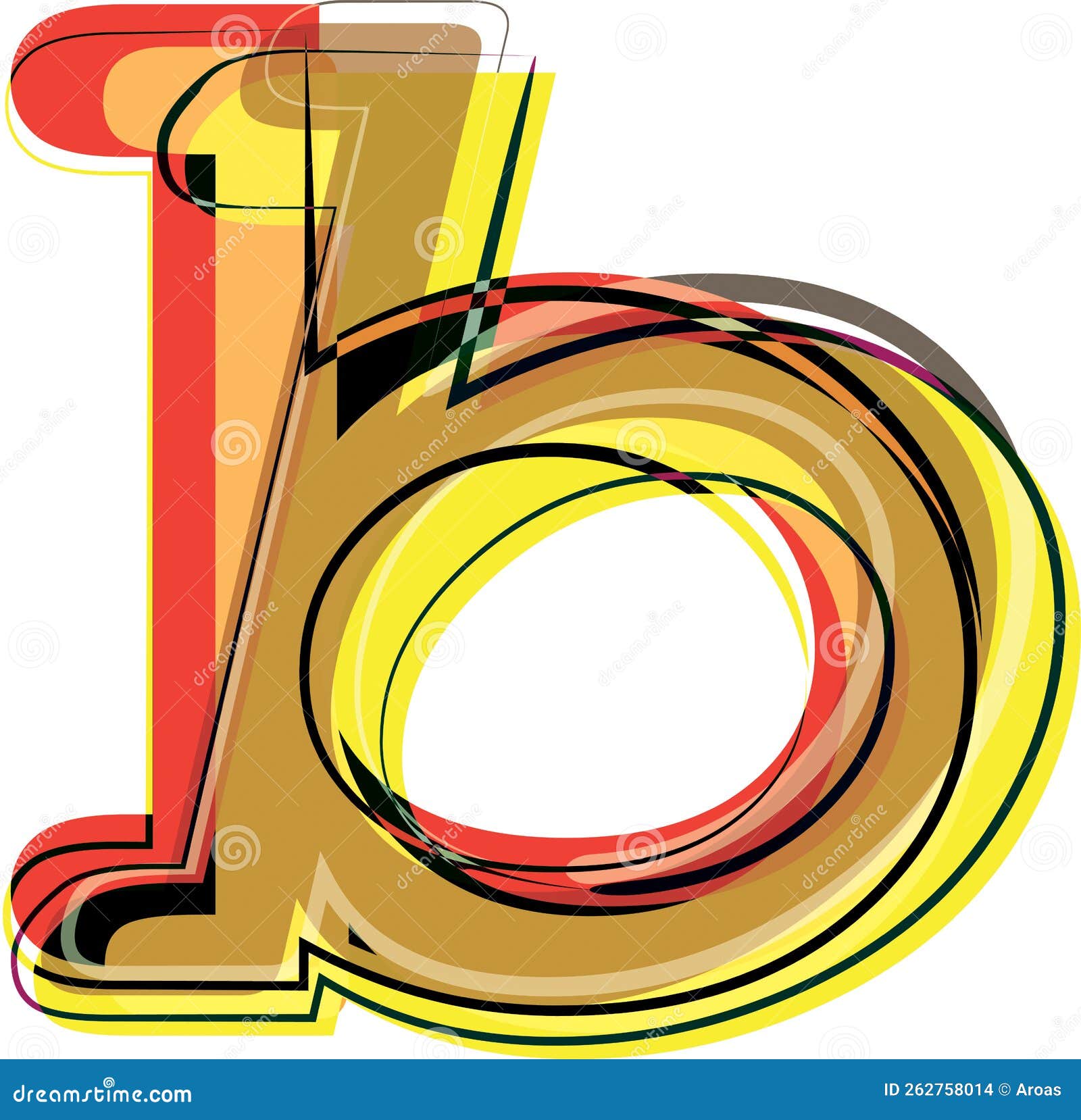 Abstract Colorful Letter b stock vector. Illustration of rough - 262758014