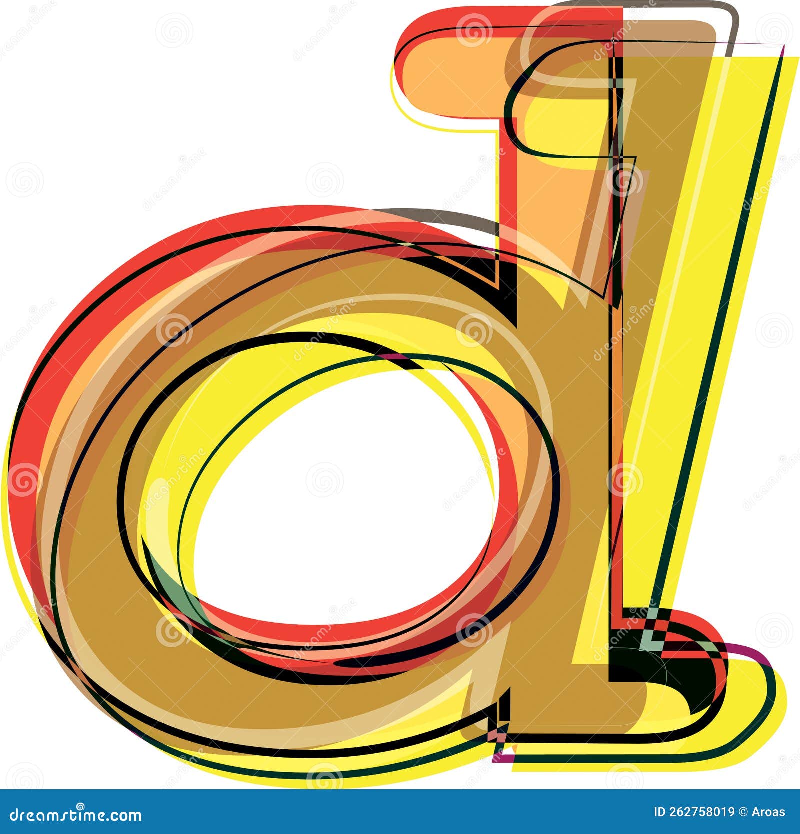 Abstract Colorful Letter d stock vector. Illustration of lettering ...