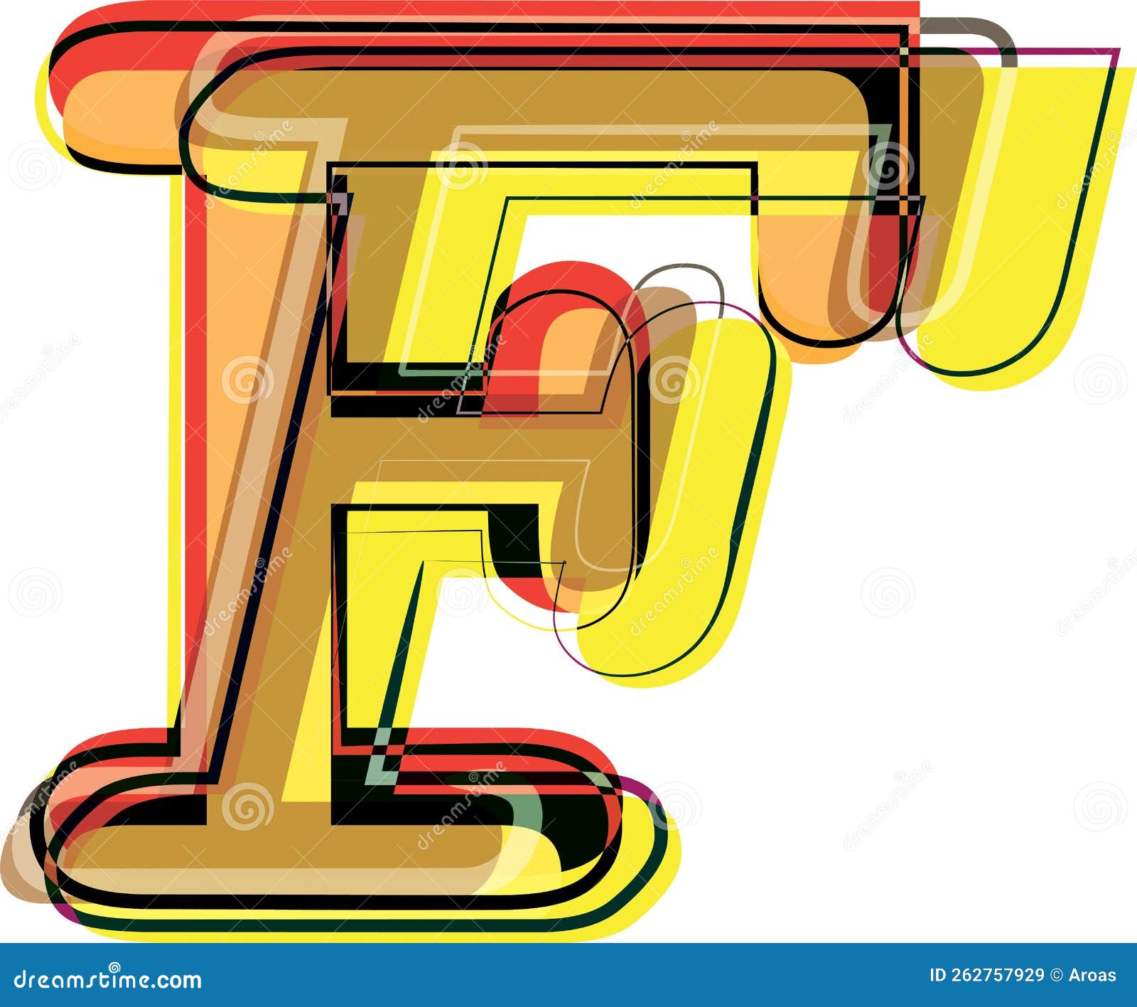Abstract Colorful Letter F stock vector. Illustration of draw - 262757929