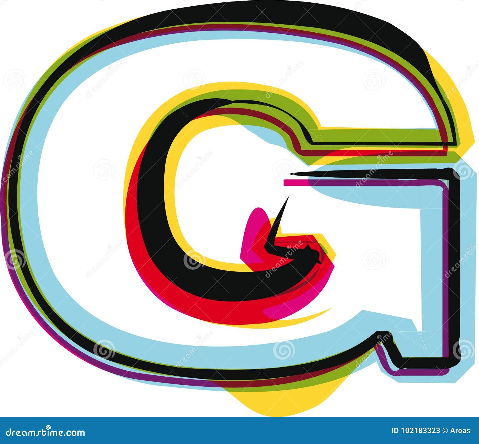 Abstract colorful Letter G stock vector. Illustration of brushed ...