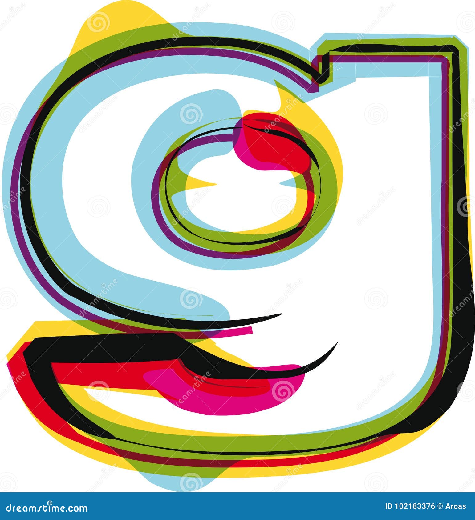 Abstract colorful Letter g stock vector. Illustration of shape - 102183376