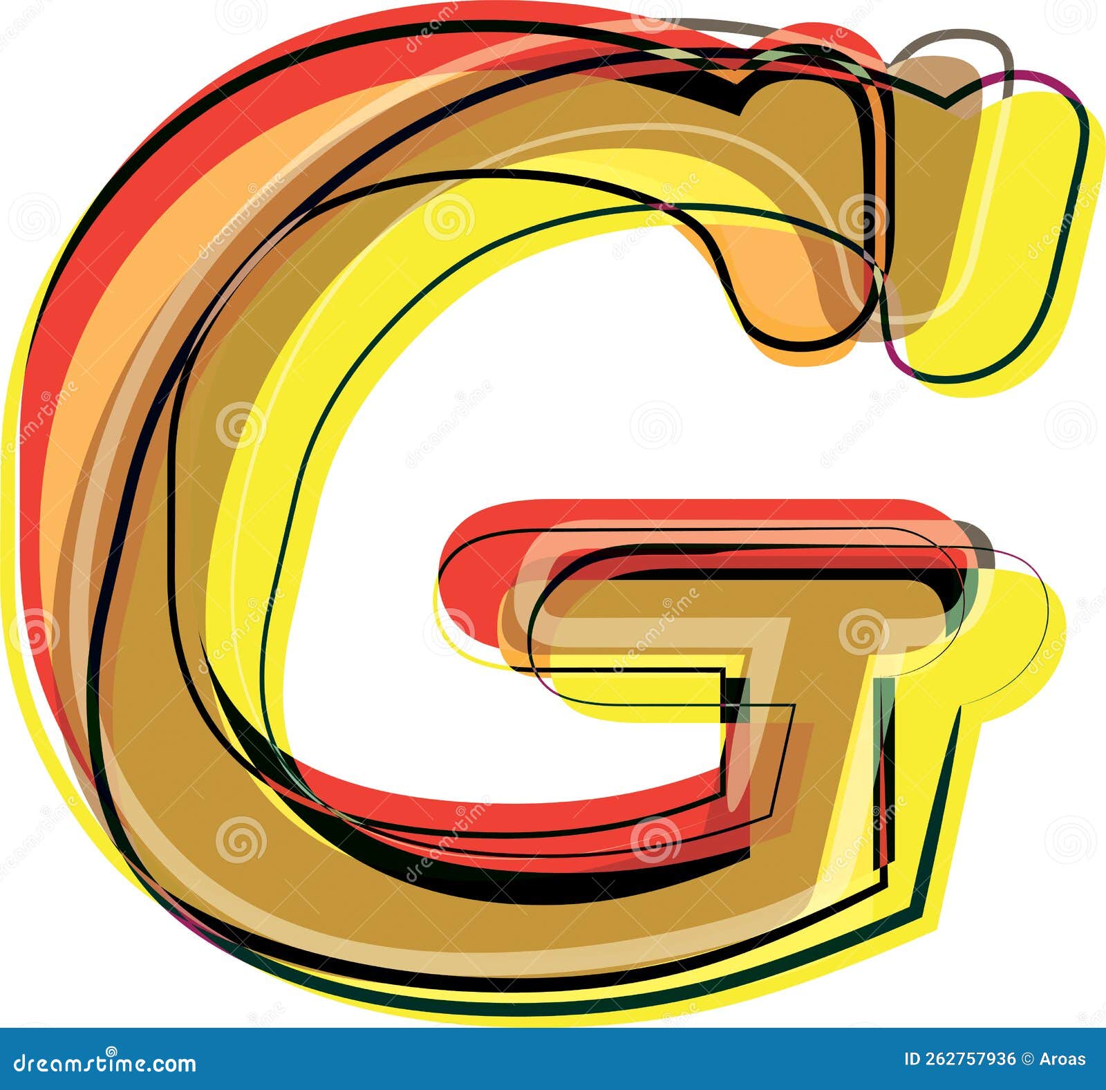 Abstract Colorful Letter G stock vector. Illustration of draw - 262757936