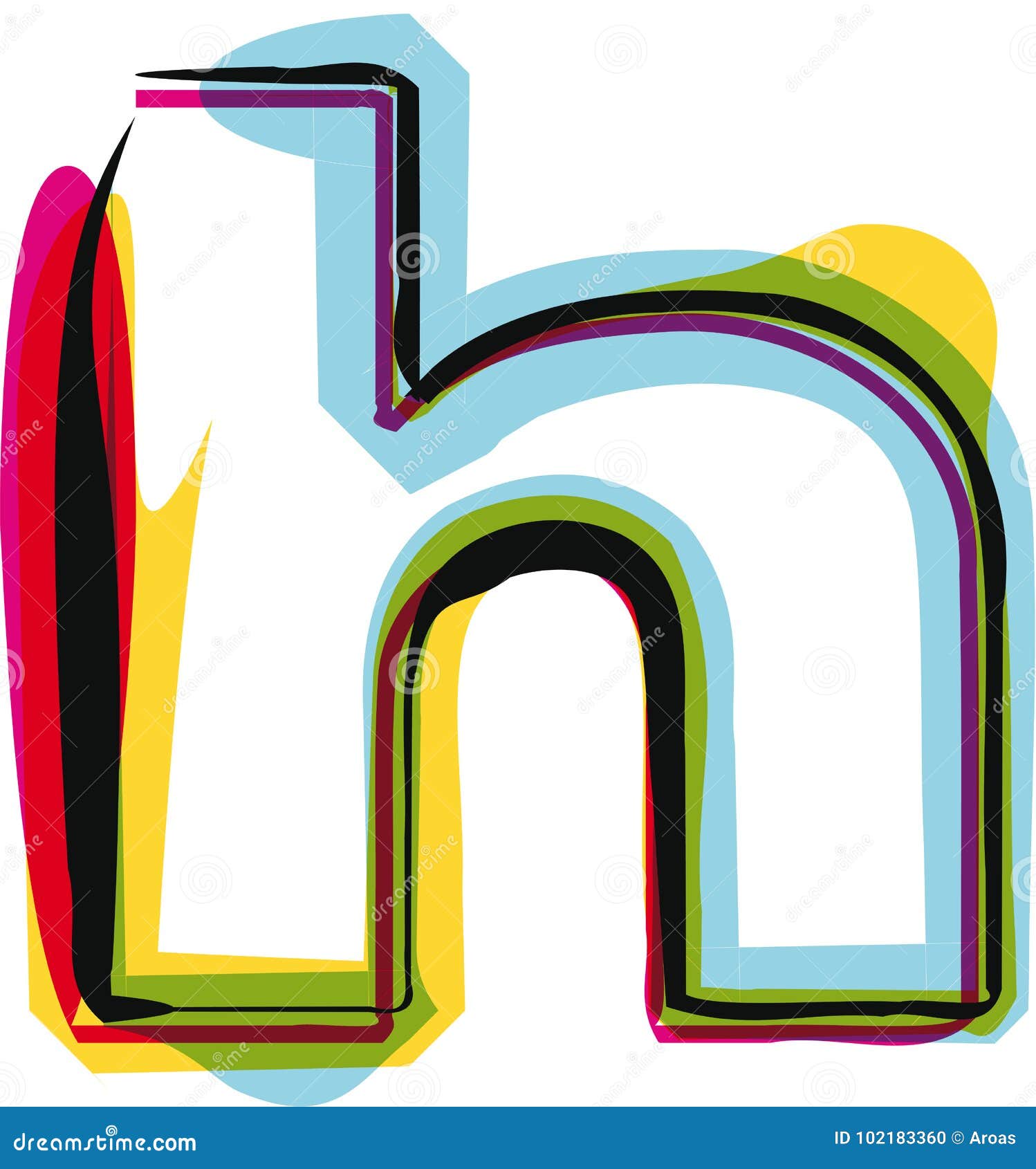 Abstract colorful Letter h stock vector. Illustration of character ...
