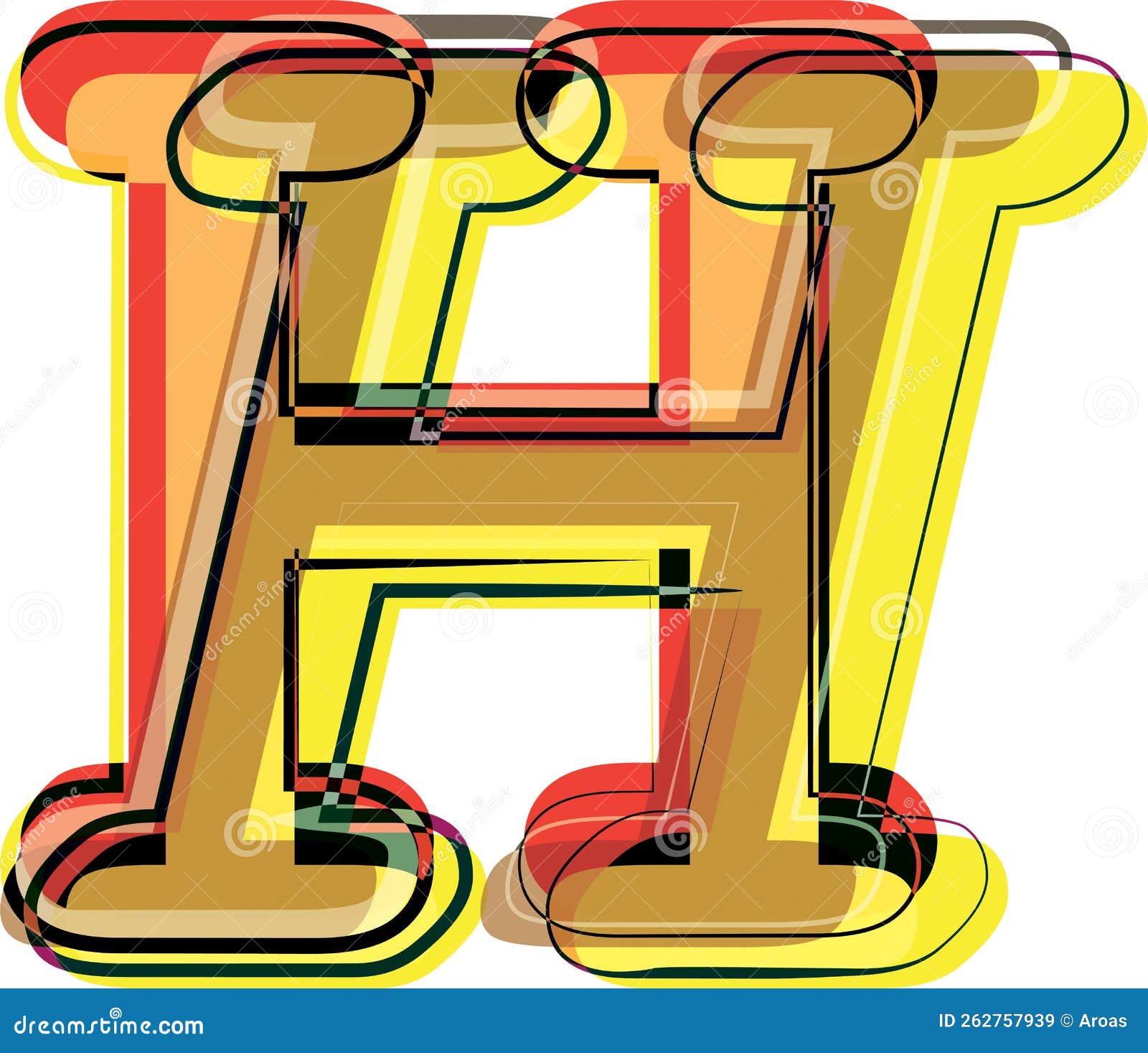 Abstract Colorful Letter H stock vector. Illustration of artistic ...