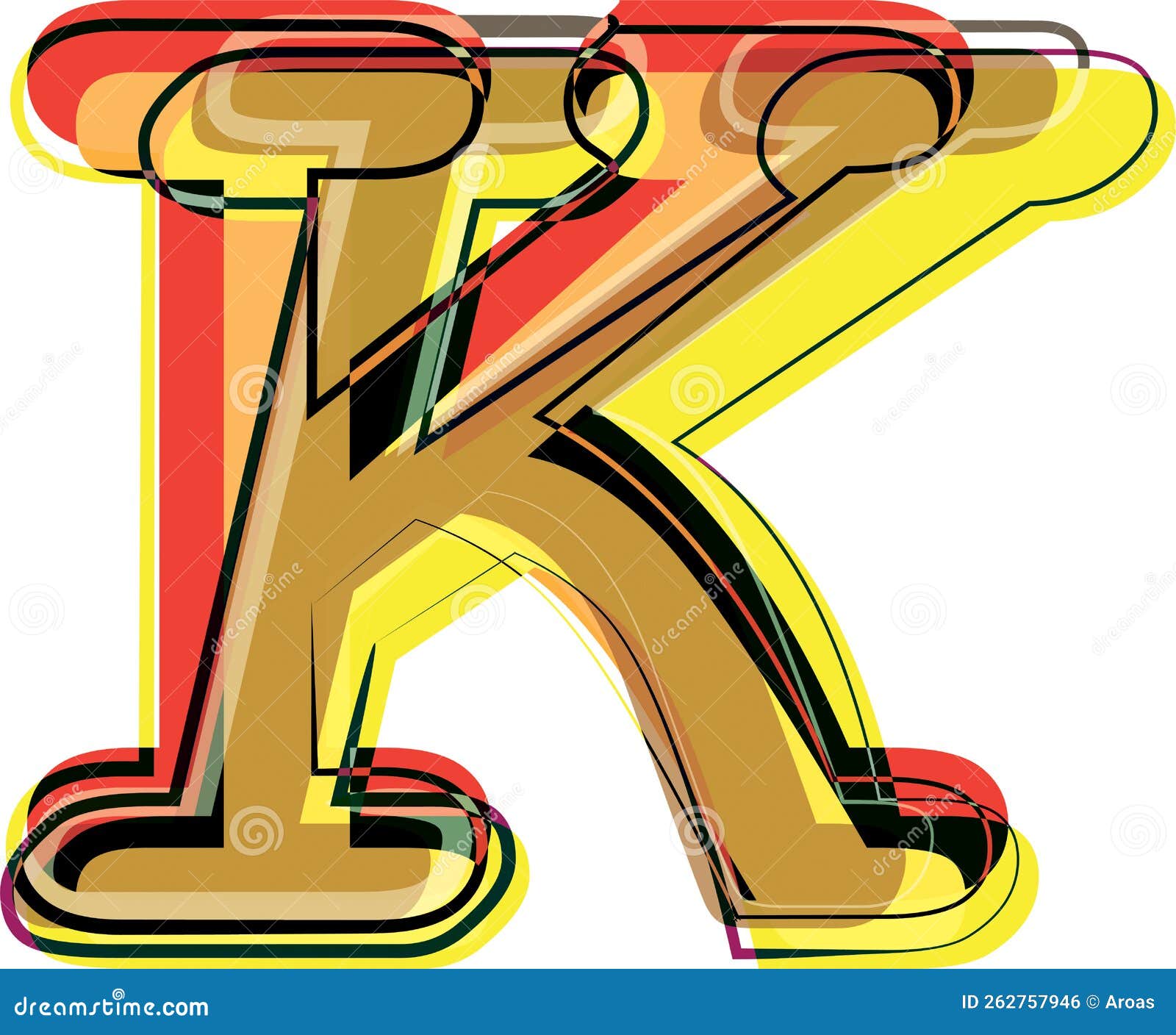 Abstract Colorful Letter K stock illustration. Illustration of font ...