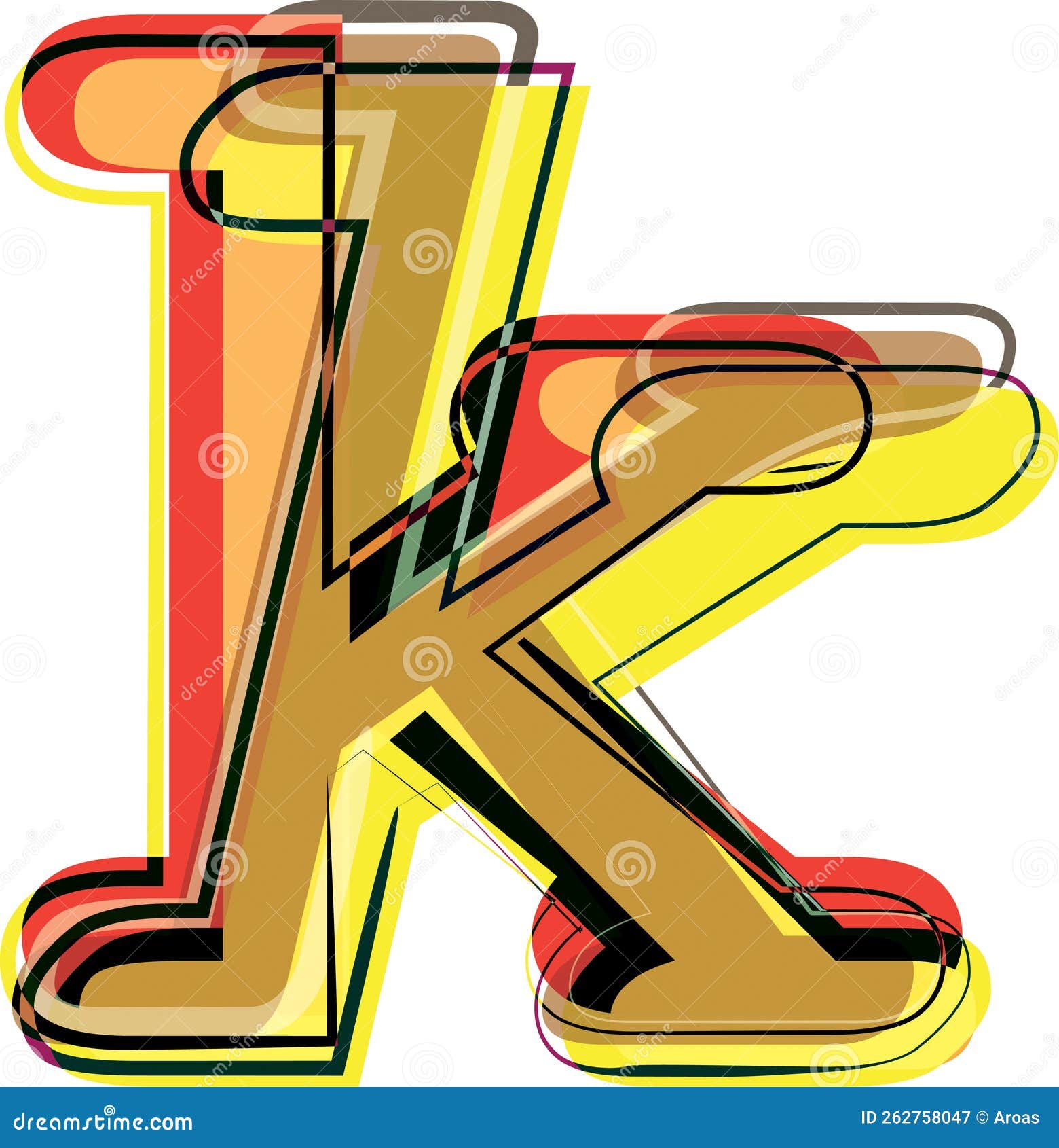 Abstract Colorful Letter k stock vector. Illustration of design - 262758047