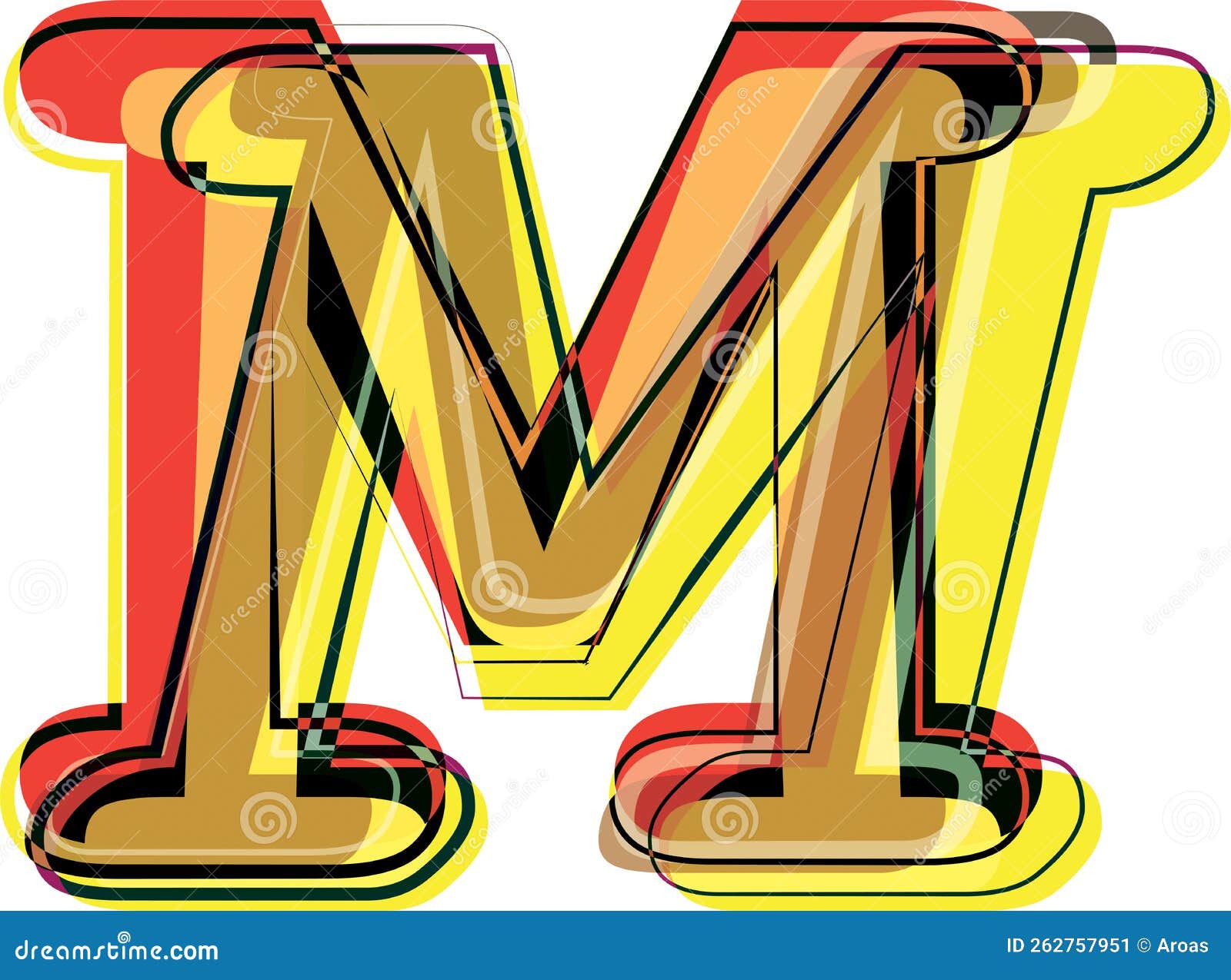 Abstract Colorful Letter M stock vector. Illustration of rough - 262757951