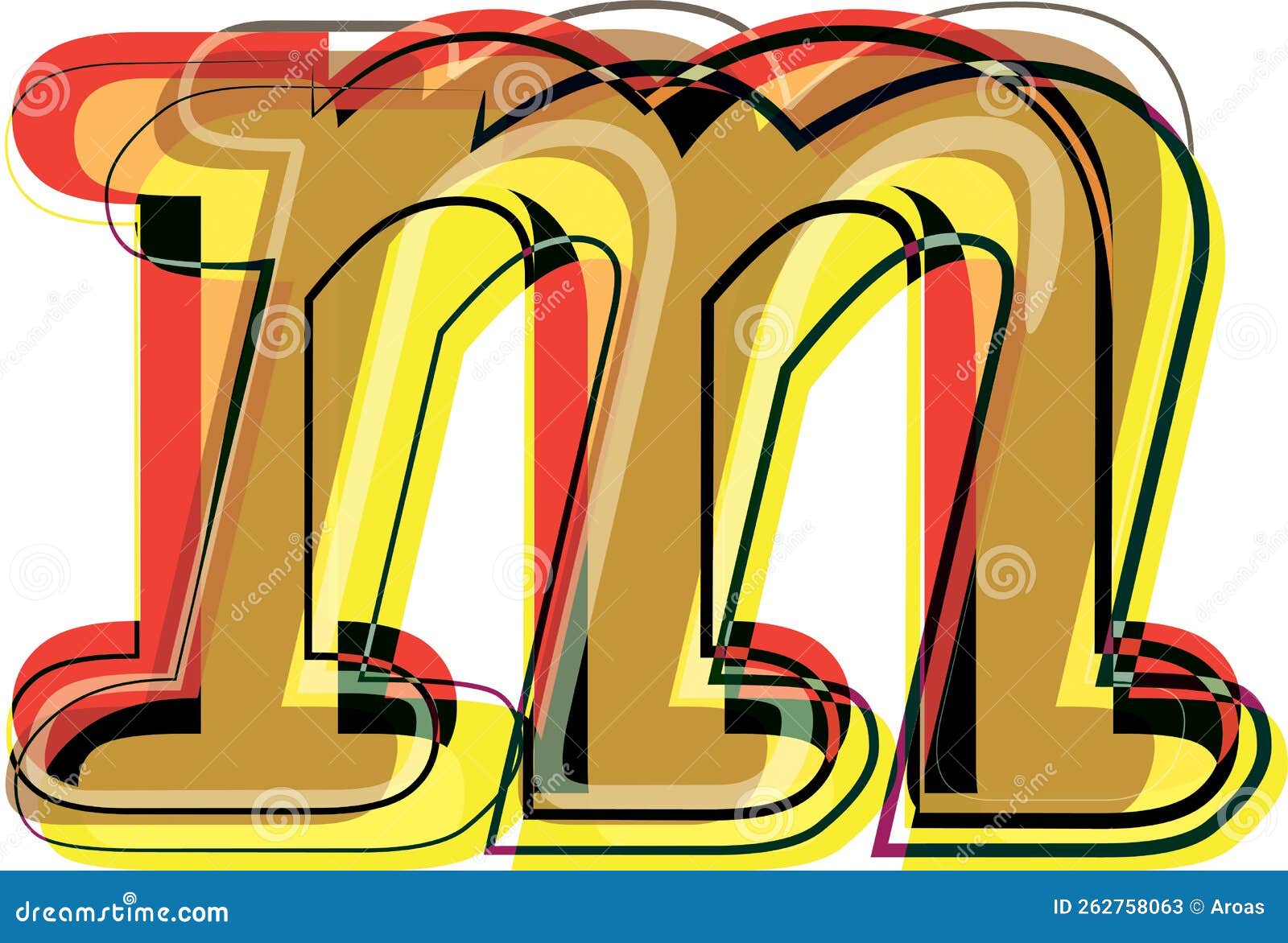 Abstract Colorful Letter m stock vector. Illustration of lower - 262758063