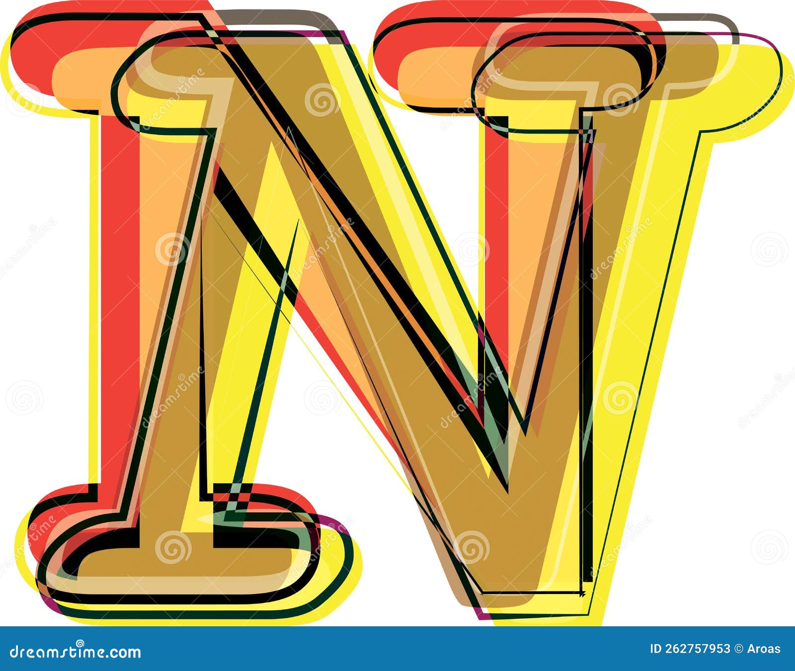 Abstract Colorful Letter N stock vector. Illustration of graphic ...