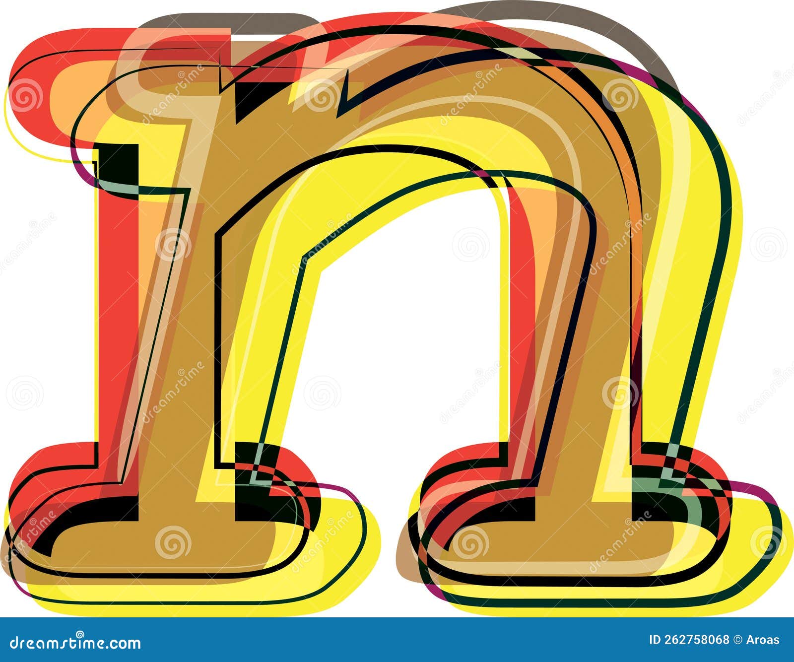 Abstract Colorful Letter n stock vector. Illustration of drawn - 262758068