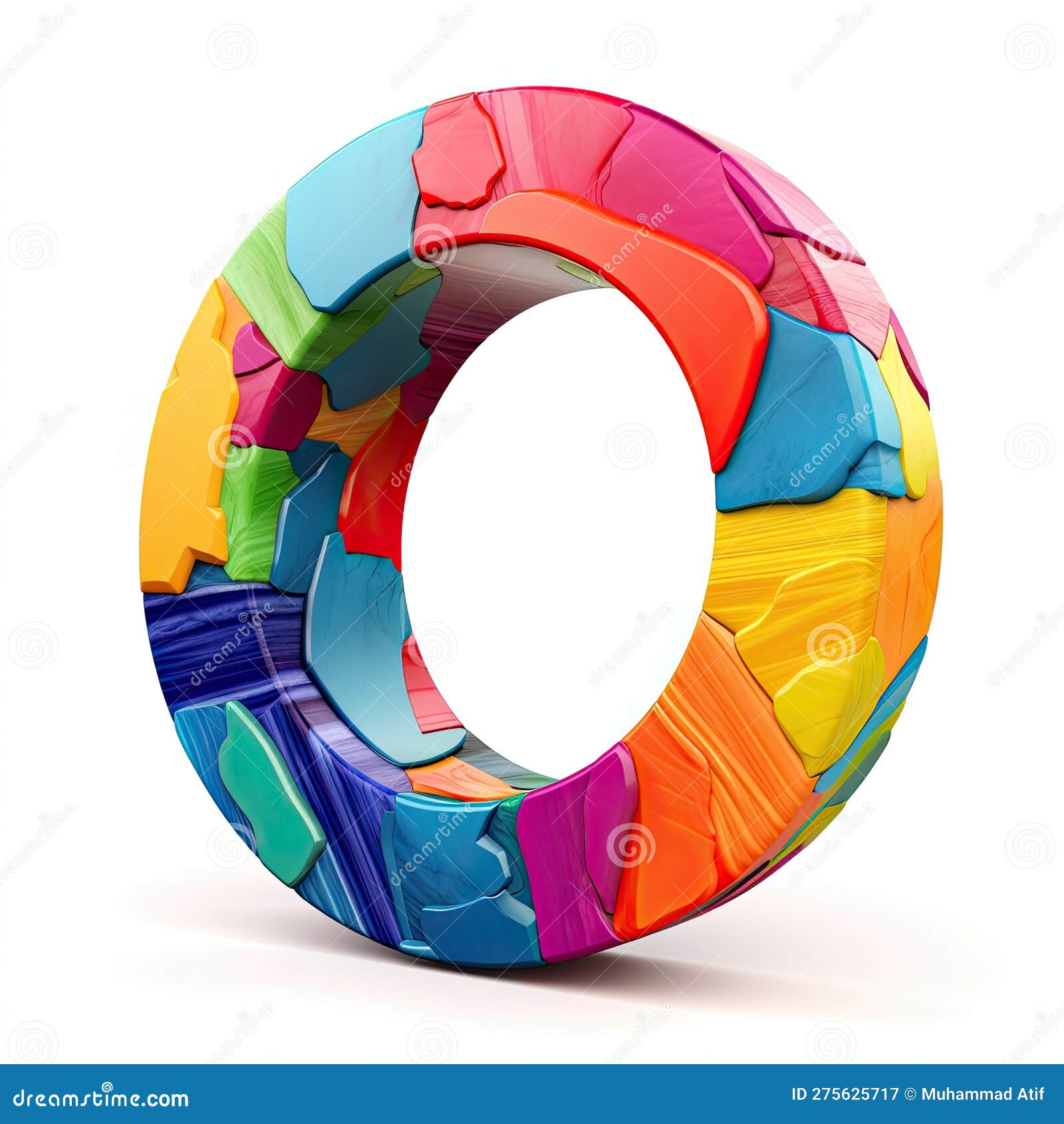 Abstract Colorful Letter O on White Background Stock Image ...