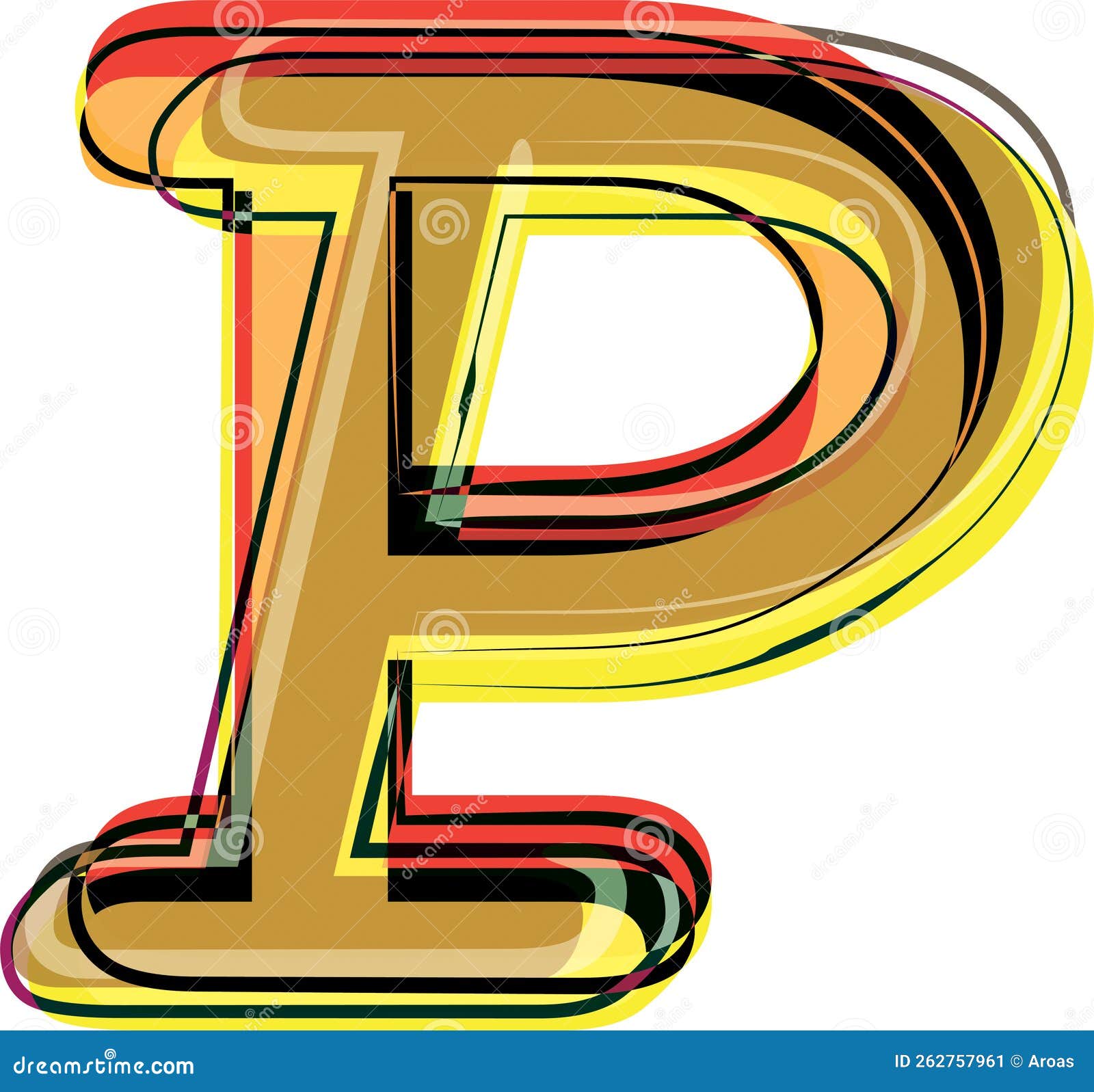 Abstract Colorful Letter P stock vector. Illustration of element ...