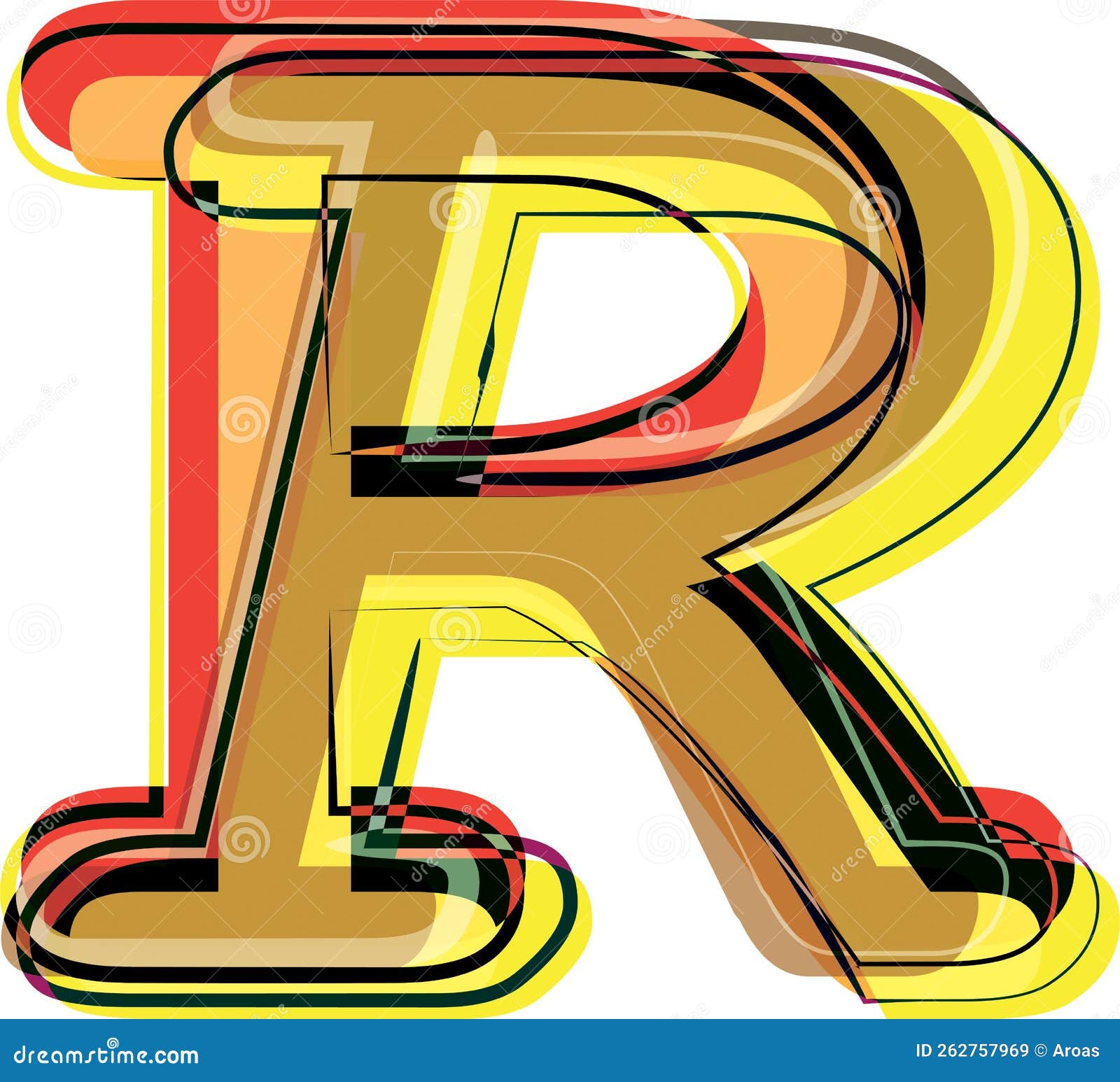 Abstract Colorful Letter R stock vector. Illustration of design - 262757969