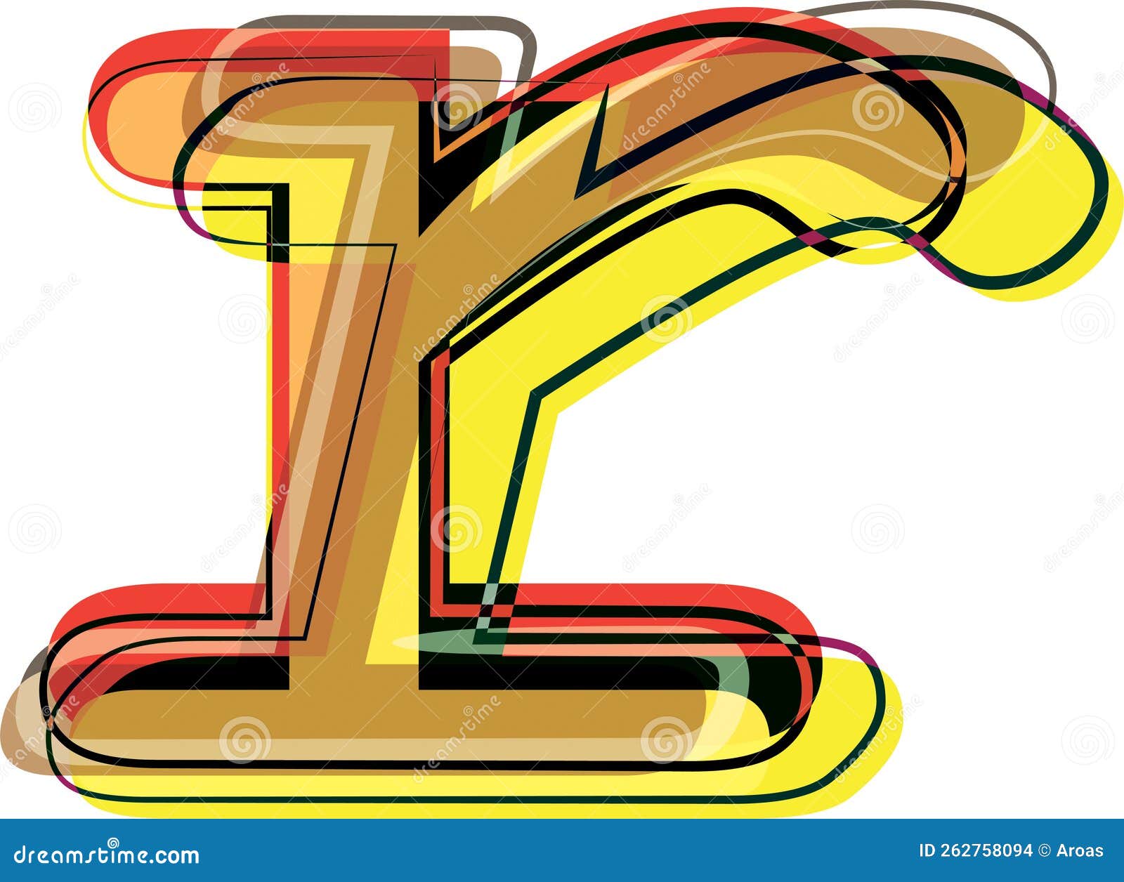 Abstract Colorful Letter r stock vector. Illustration of drawn - 262758094