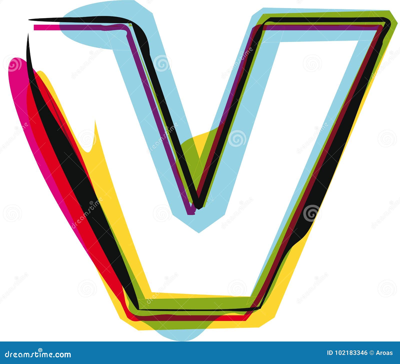 Abstract colorful Letter V stock vector. Illustration of isolated ...