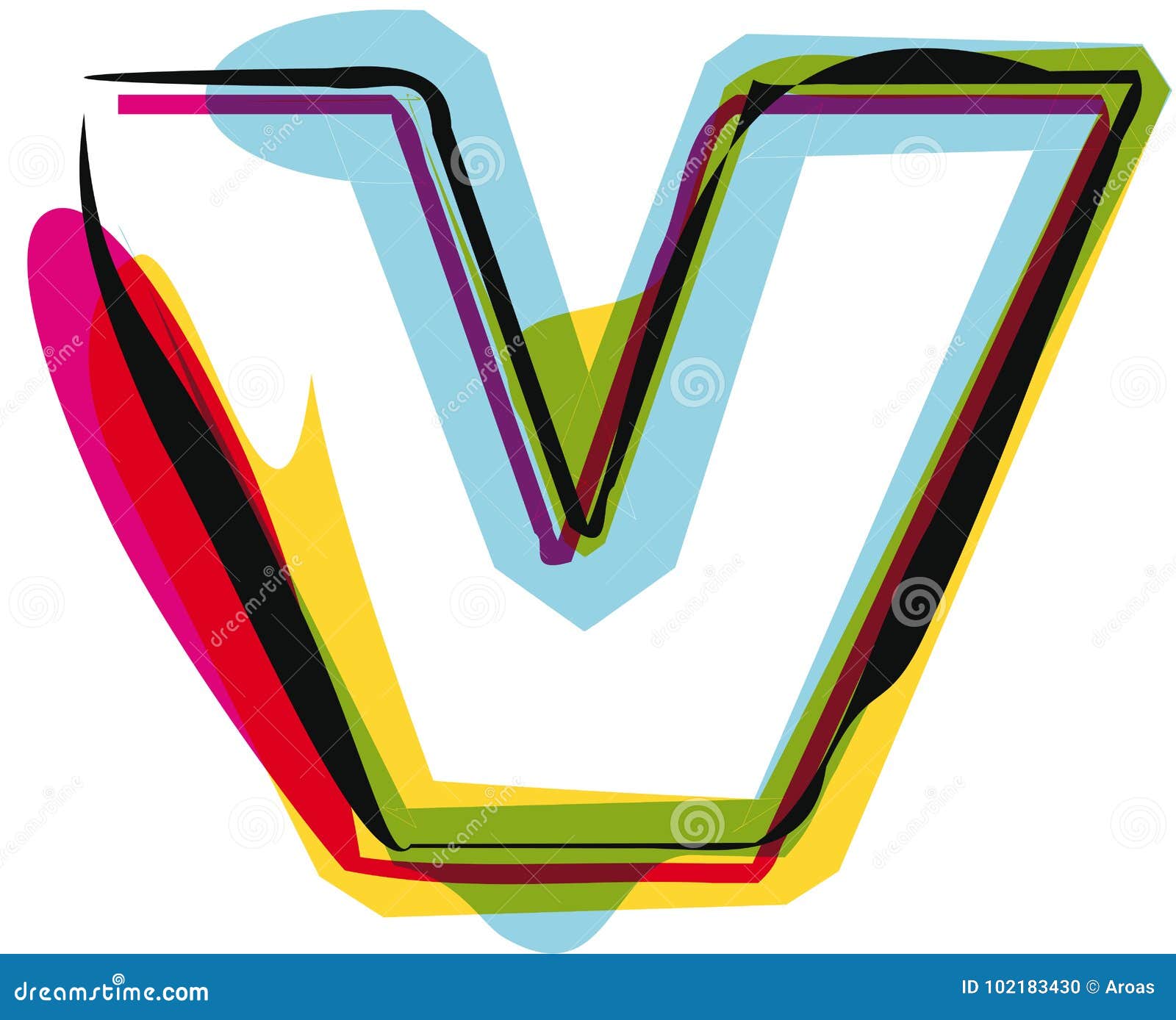 Abstract colorful Letter v stock vector. Illustration of isolated ...