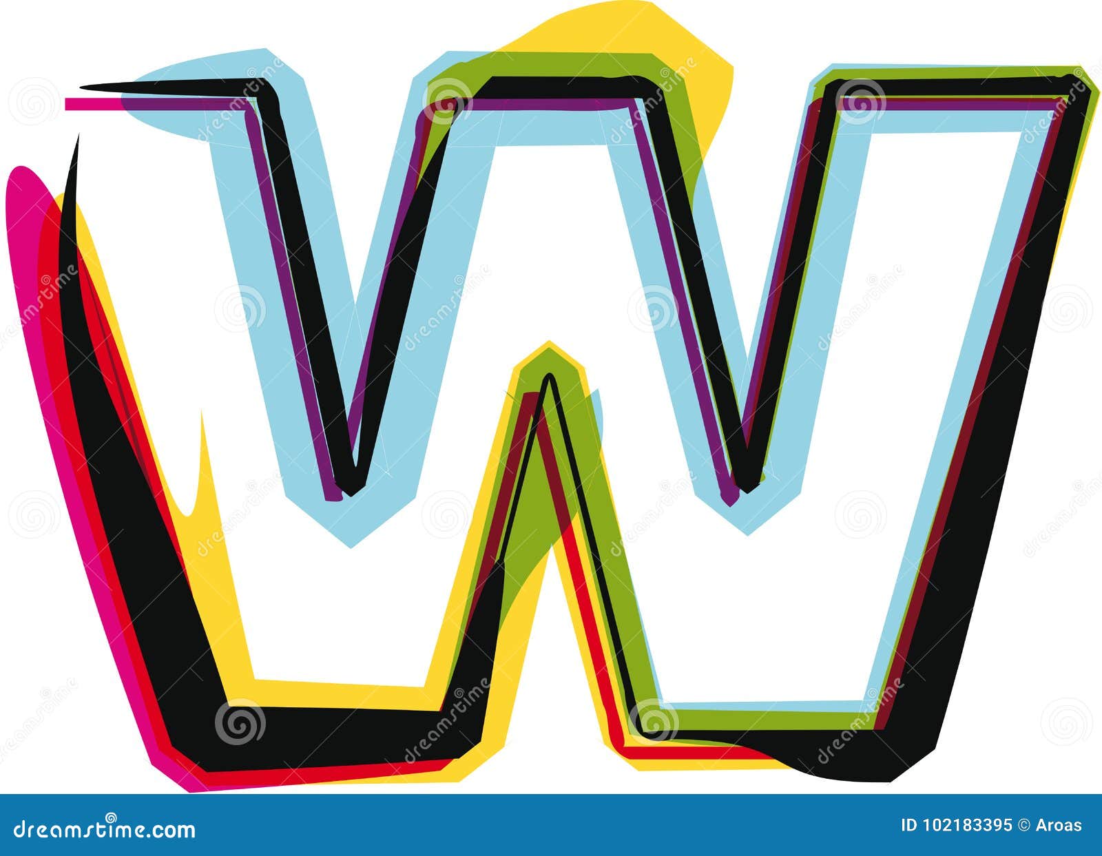 Abstract colorful Letter W stock vector. Illustration of alphabet ...