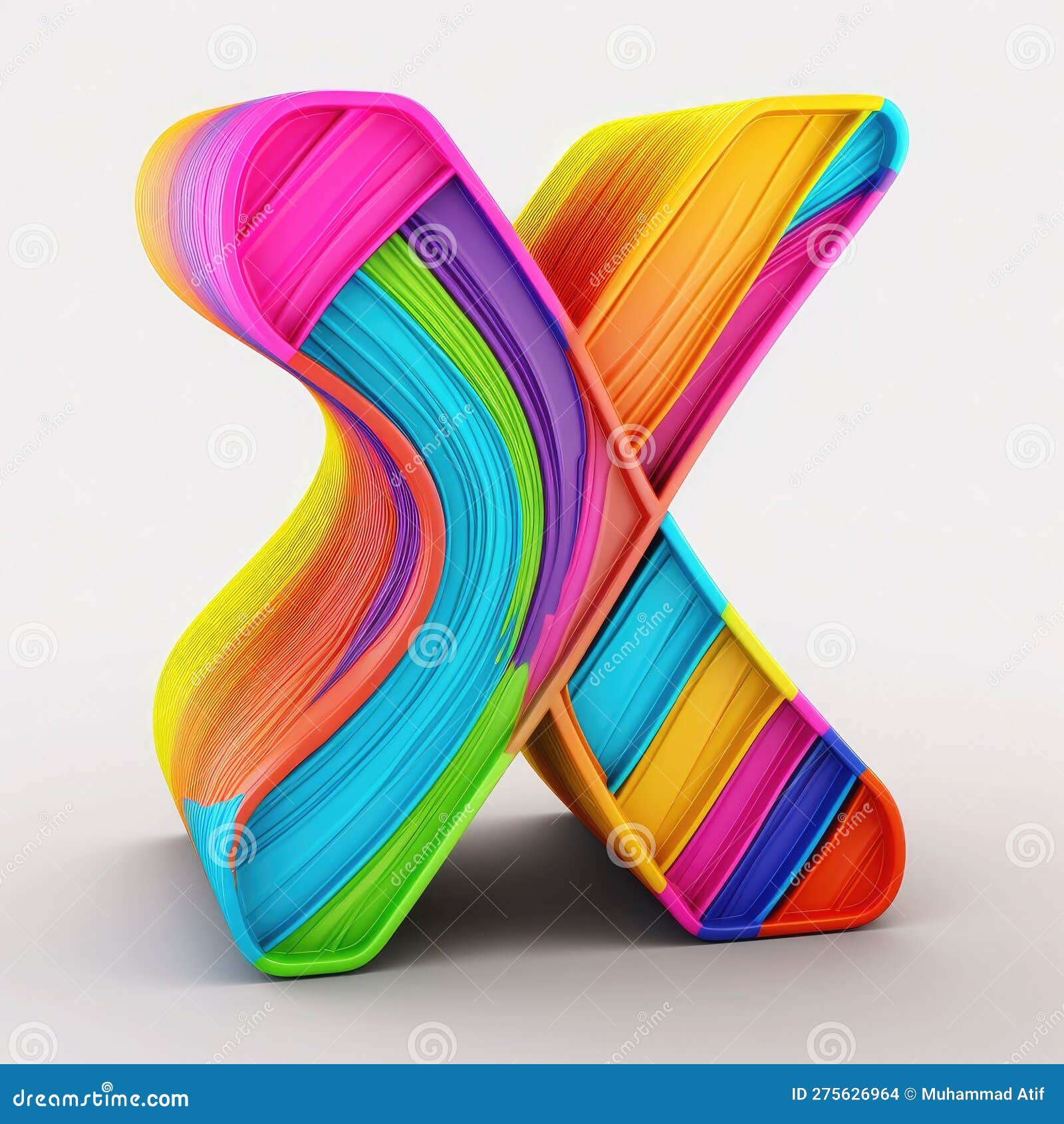 Abstract Colorful Letter X on White Background Stock Photo ...