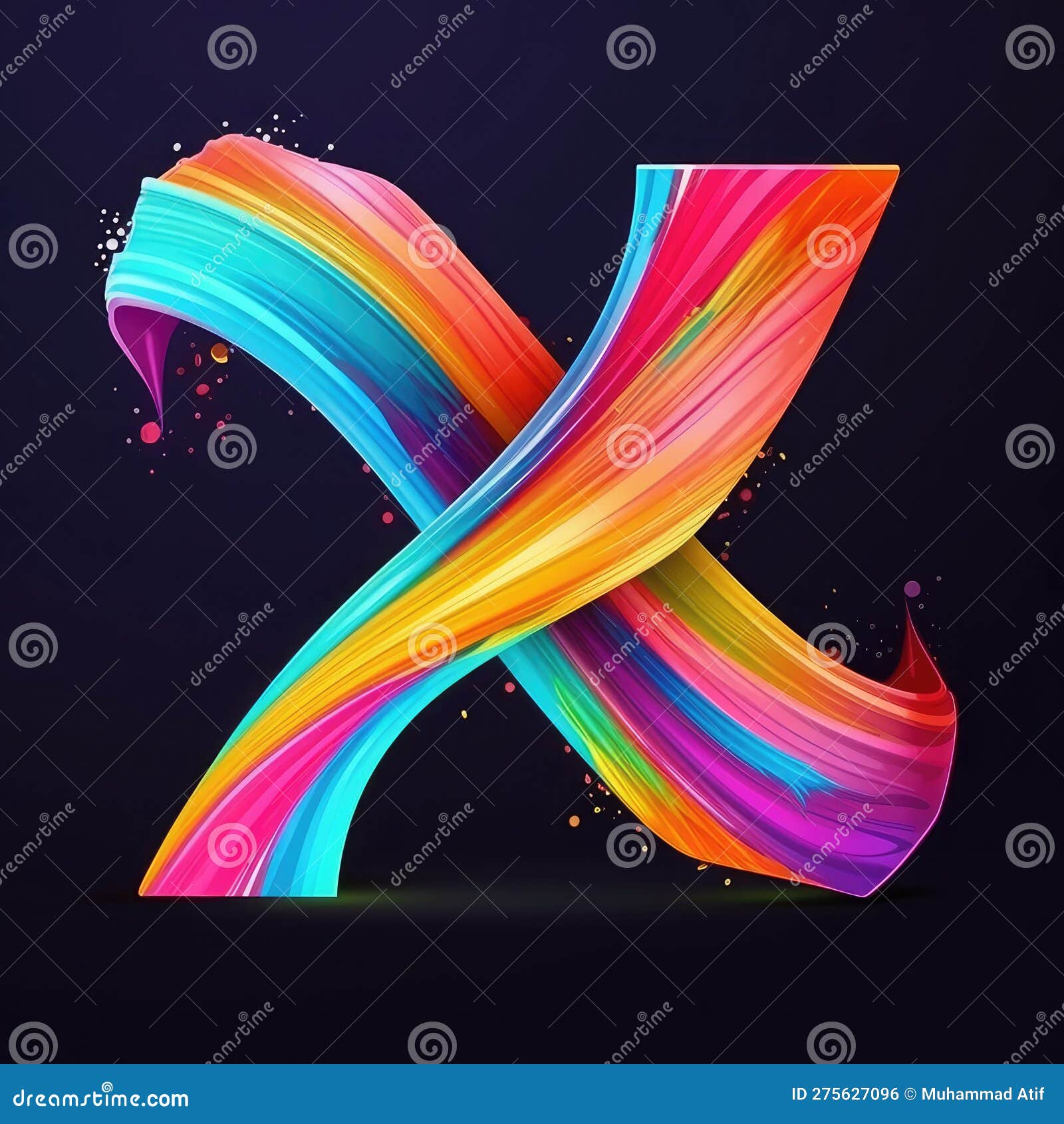 Abstract Colorful Letter X on White Background Stock Photo ...