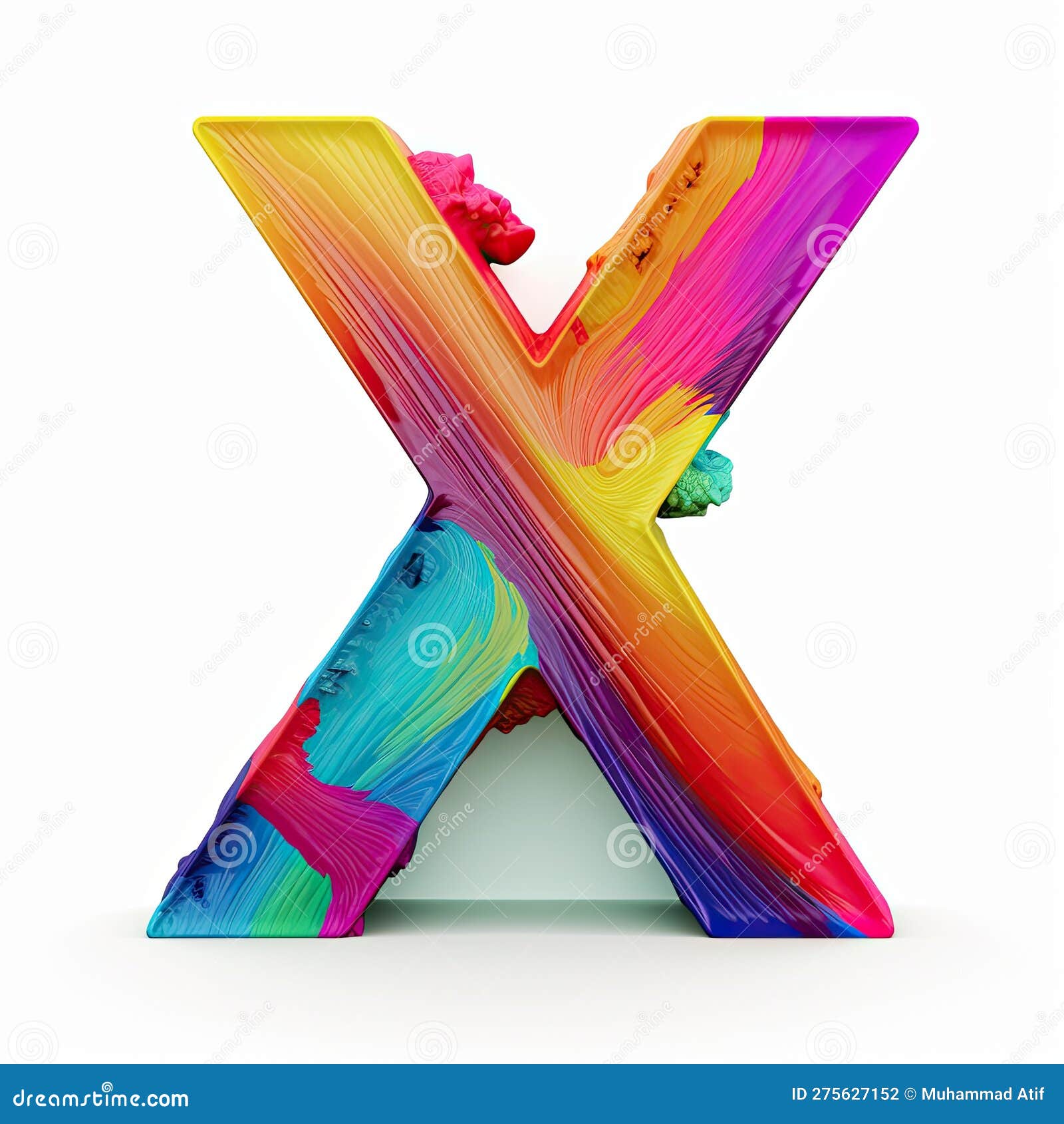 Abstract Colorful Letter X on White Background Stock Photo ...