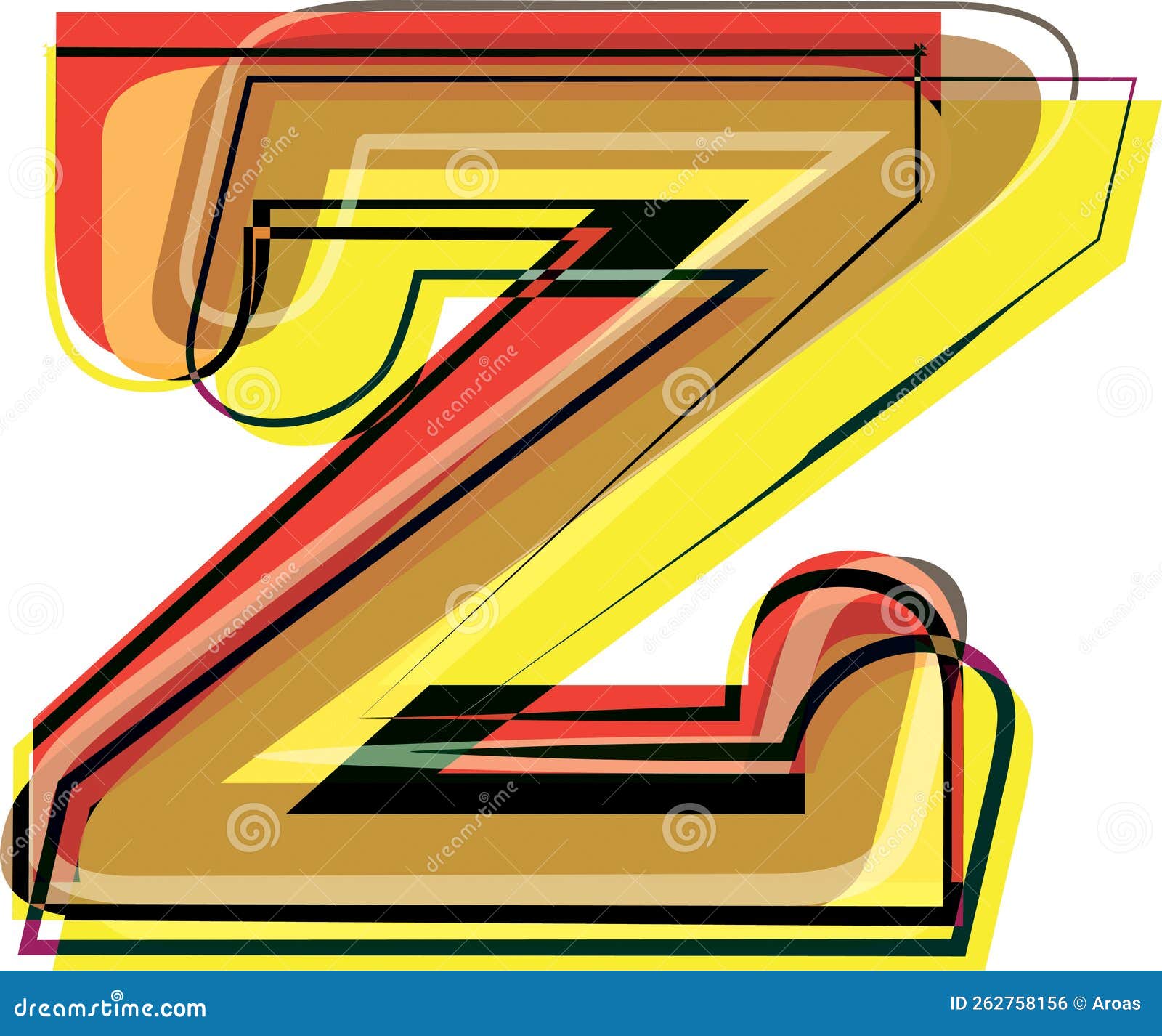 Abstract Colorful Letter z stock vector. Illustration of lower - 262758156