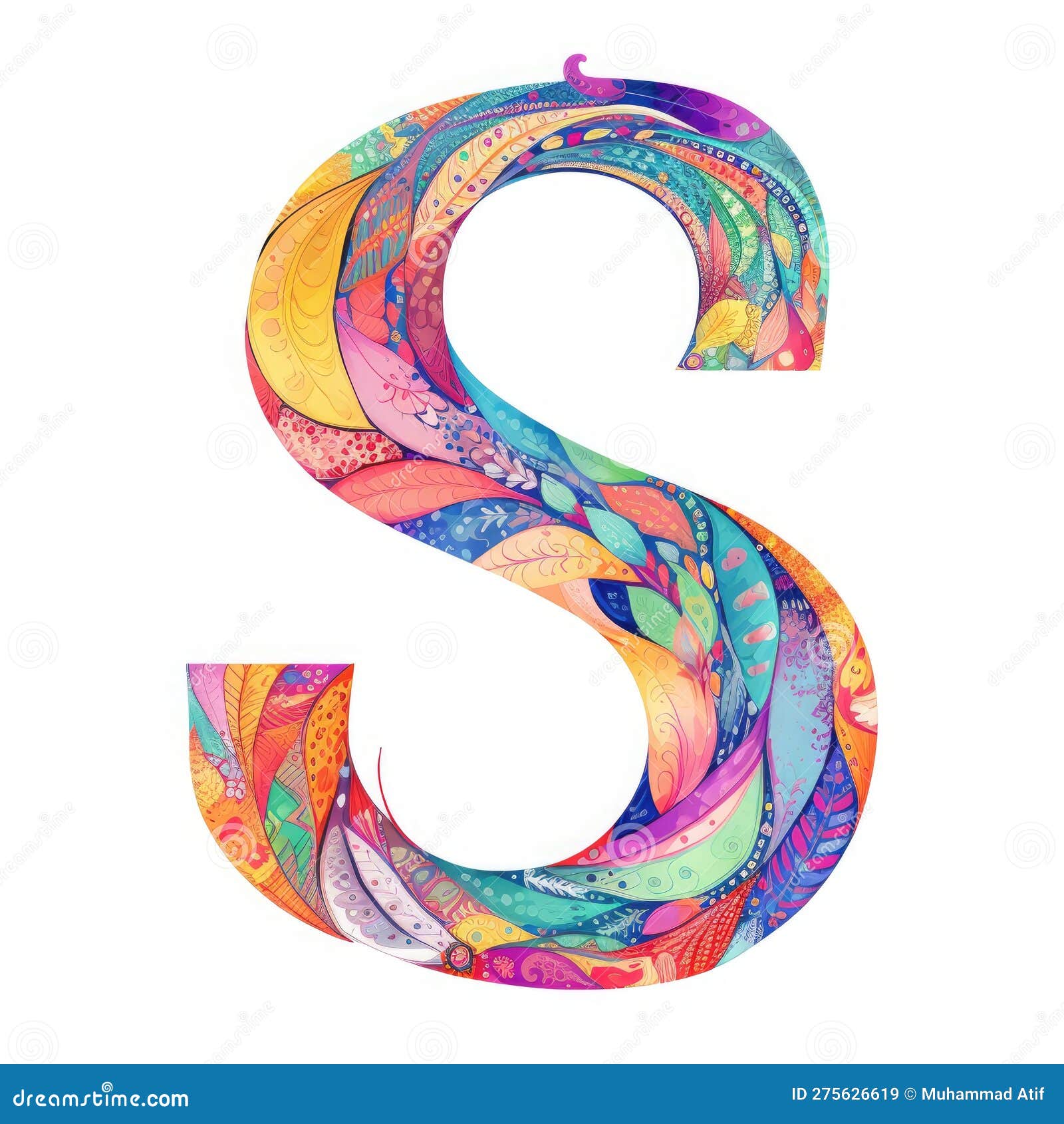 Abstract Colorful Letter S on White Background Stock Image ...