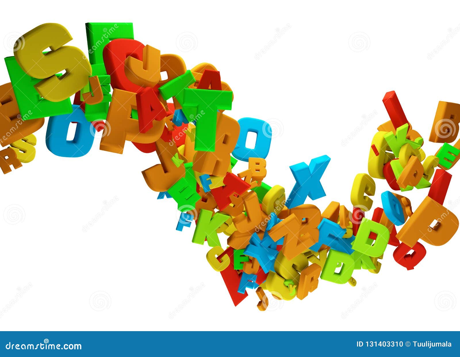 Abstract Colorful Letters Wavy Flow Background. Stock Illustration ...