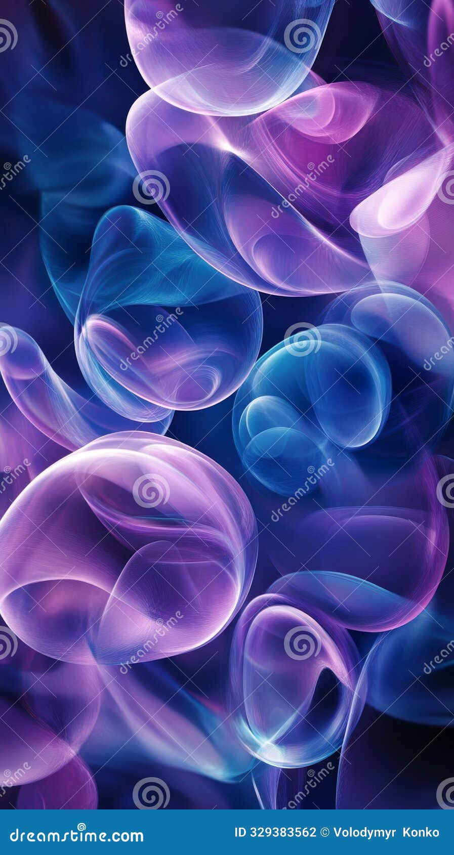 Abstract Colorful Light Bubbles, Floating and Overlapping on a Dark ...